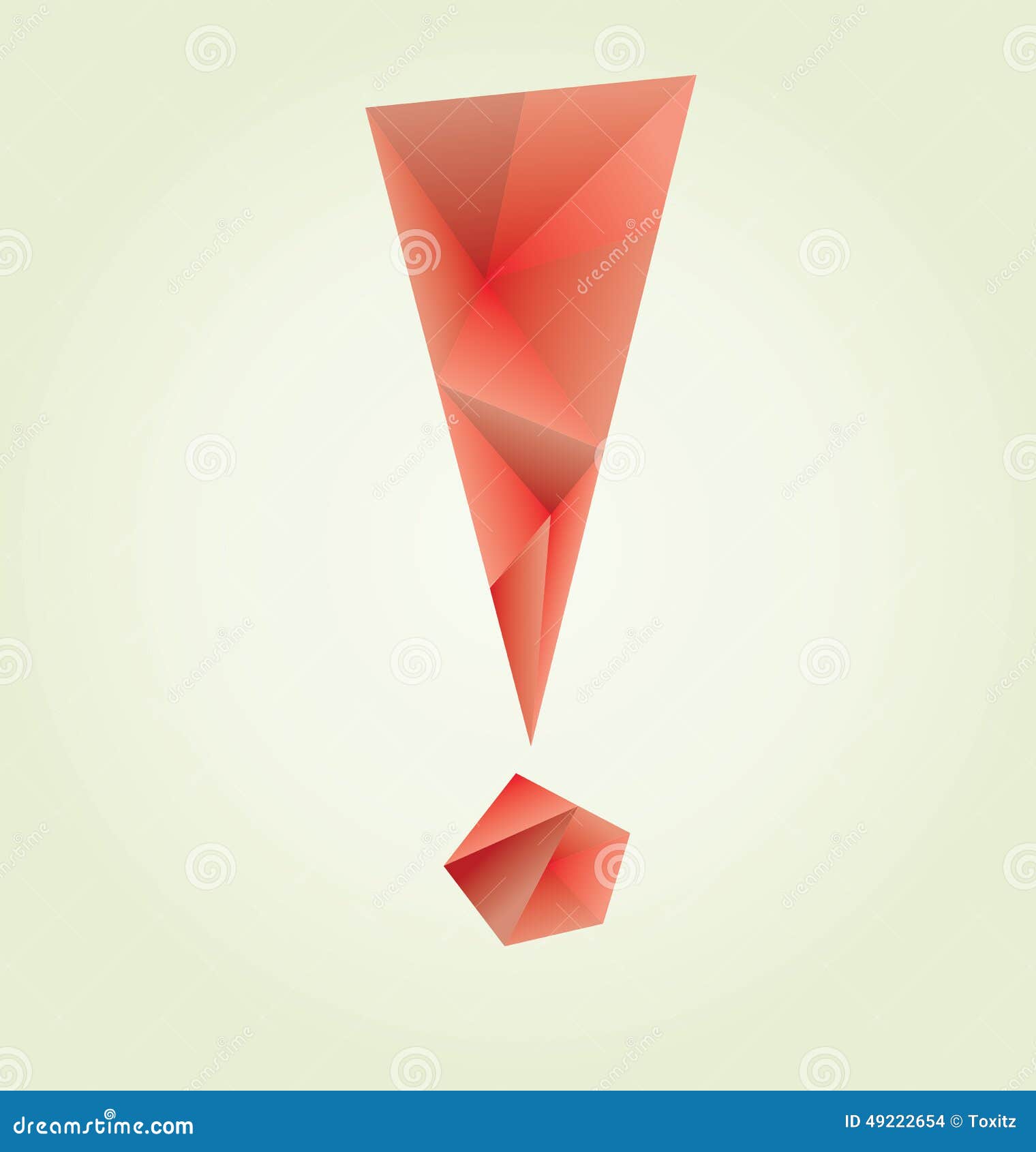Red Exclamation Point, Polygonal Styled, Isolated. Stock Vector ...