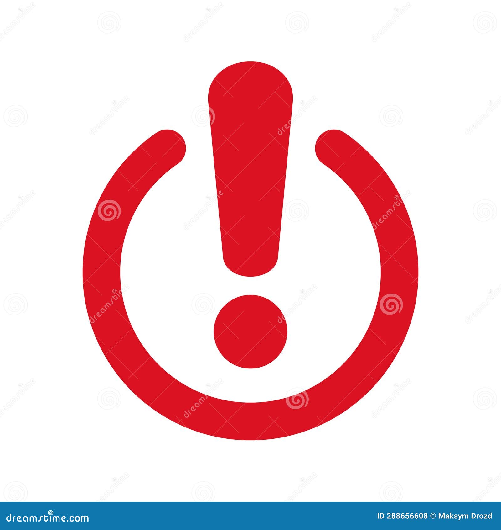 Red Exclamation Point Round Icon. Concept of Big Error or Failure Shape ...