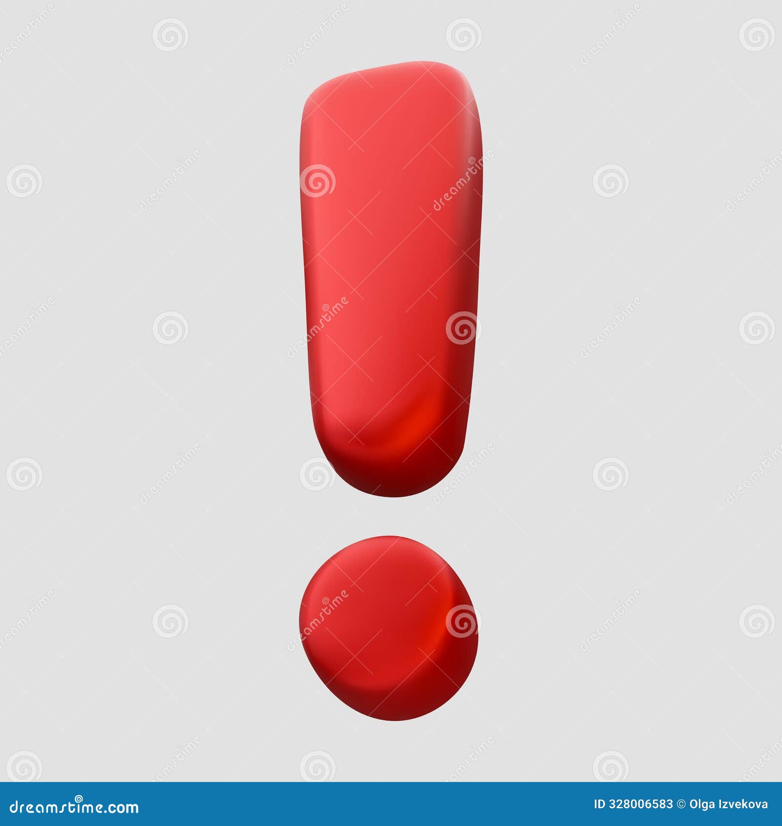 Red Exclamation Sign 3D Icon Stock Illustration - Illustration of ...