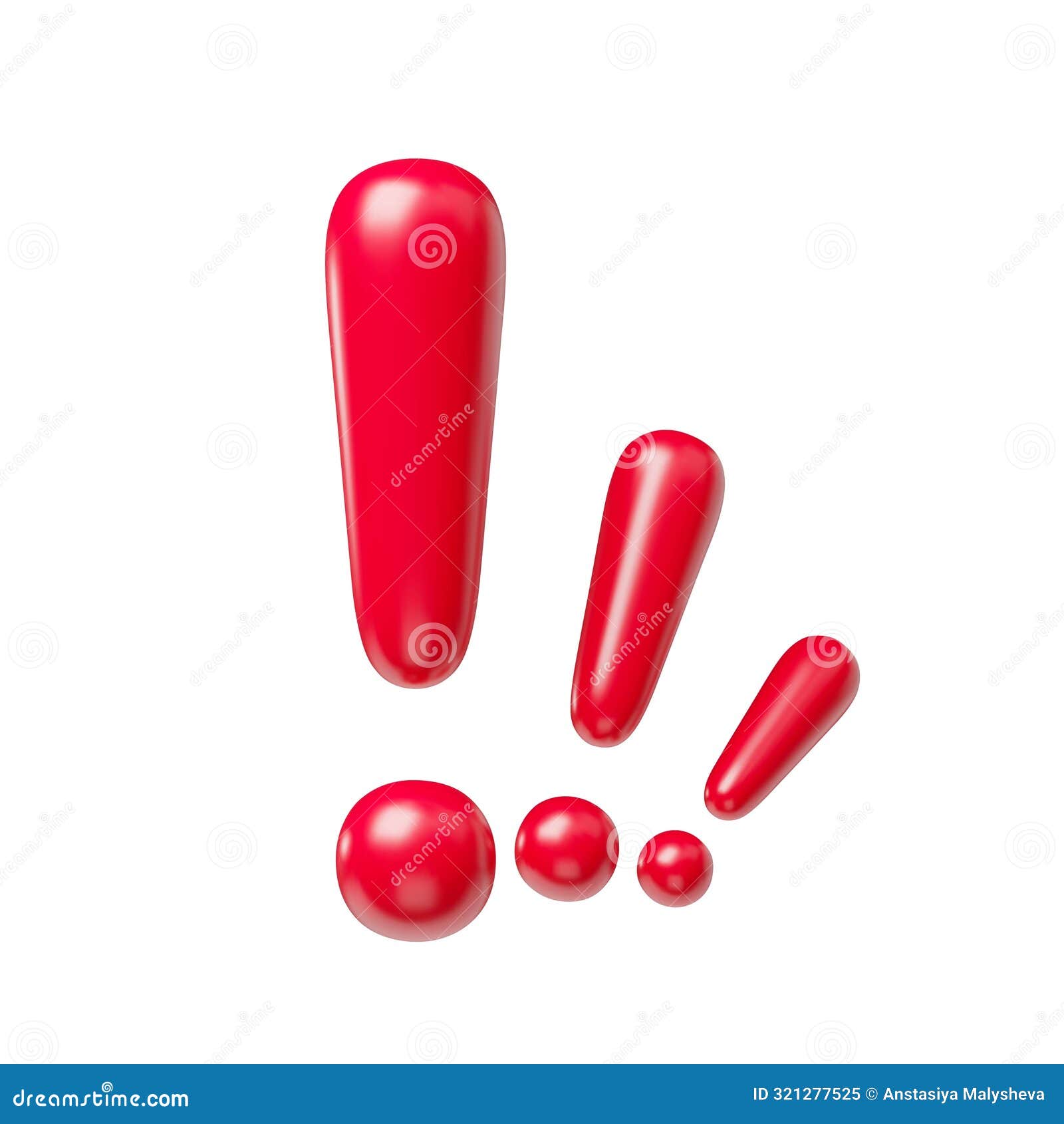 Red Exclamation Signs Realistic 3d Realistic Symbols Set Stock Vector ...
