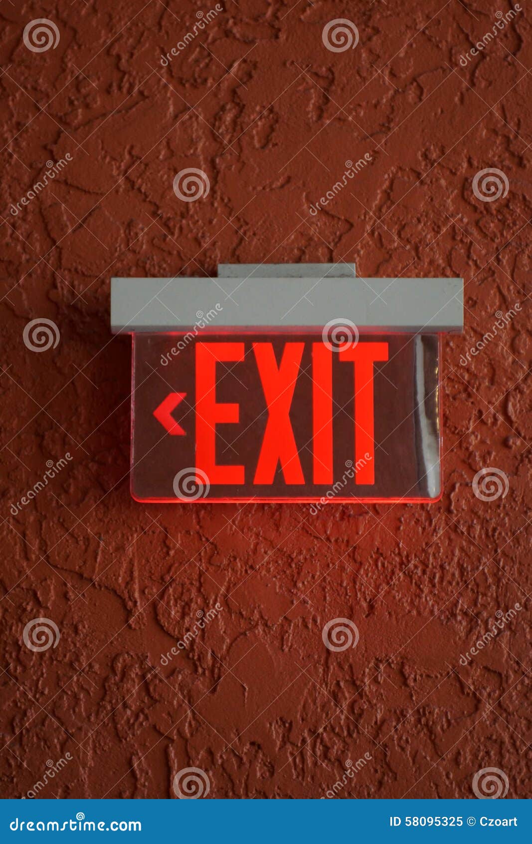 Red exit sign. stock image. Image of high, exit, directions - 58095325