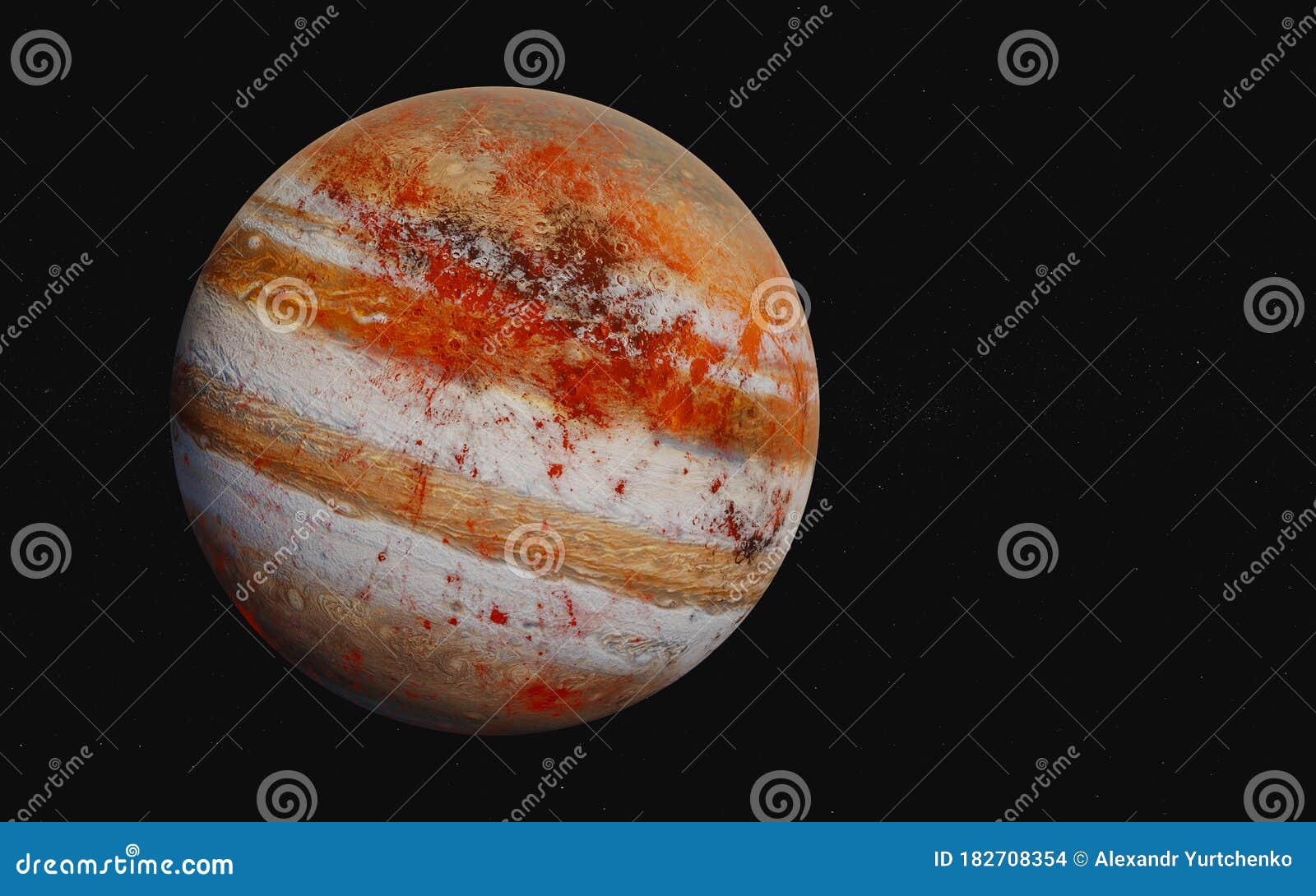 Red Exoplanet in Outer Space Stock Illustration - Illustration of ...