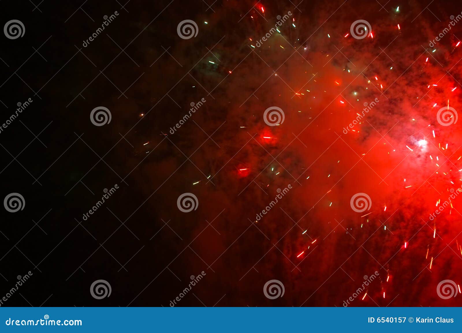 Red Exploding Fireworks on a Dark Sky Stock Image - Image of burn ...