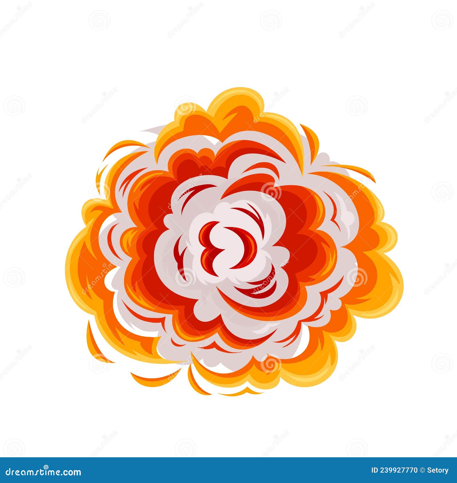 Red Explosion, Cloud of Fire Stock Vector - Illustration of hell, side ...