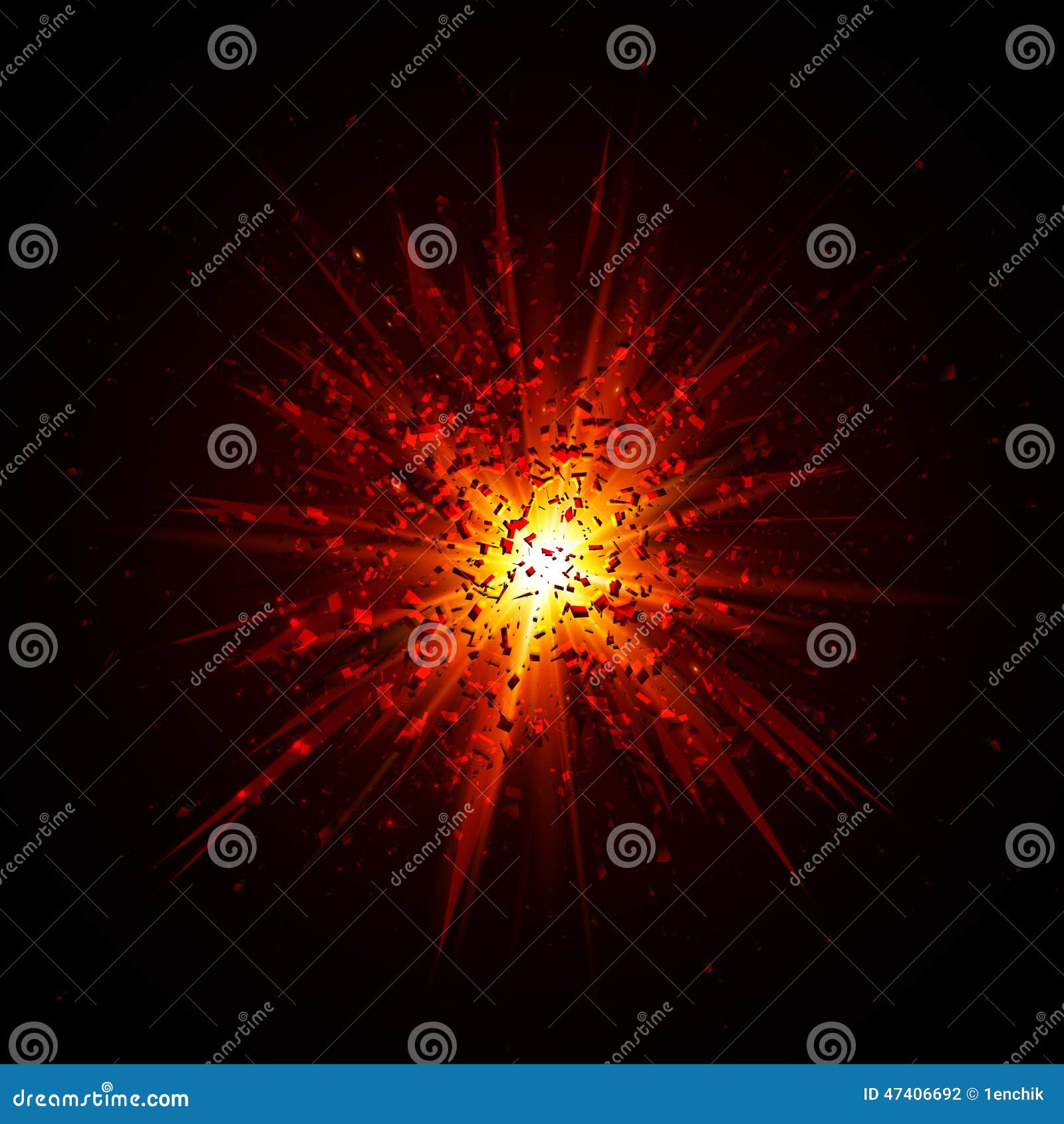 Red Explosion with Particles on Black Background Stock Vector ...