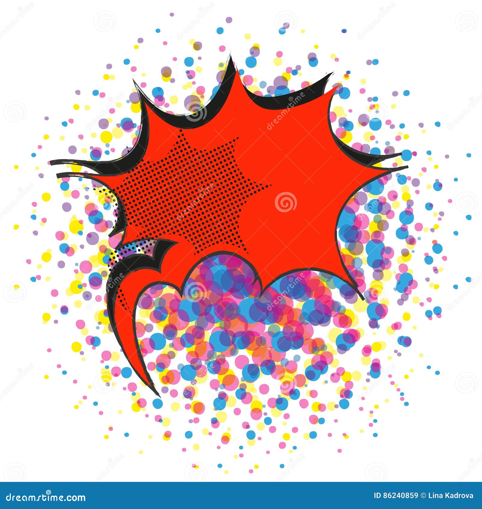 Red Explosive Comic Pop Art Speech Bubble Vector Stock Vector ...