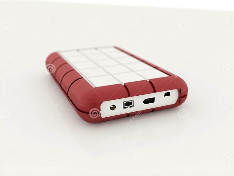 Red external hard drive stock photo. Image of isolated - 41324738