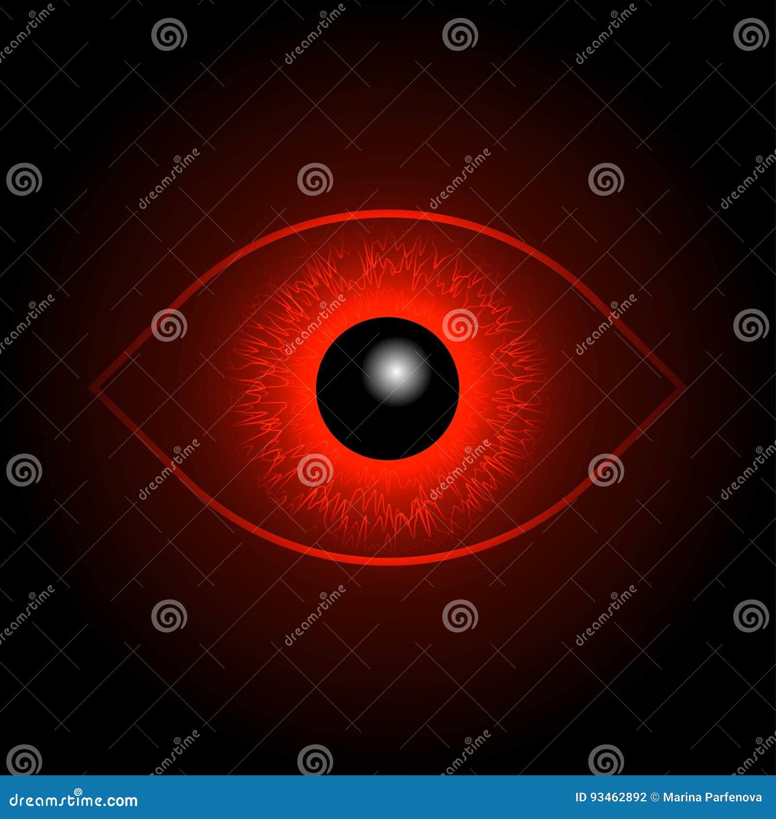 Red Eye Ball stock vector. Illustration of iris, night - 93462892