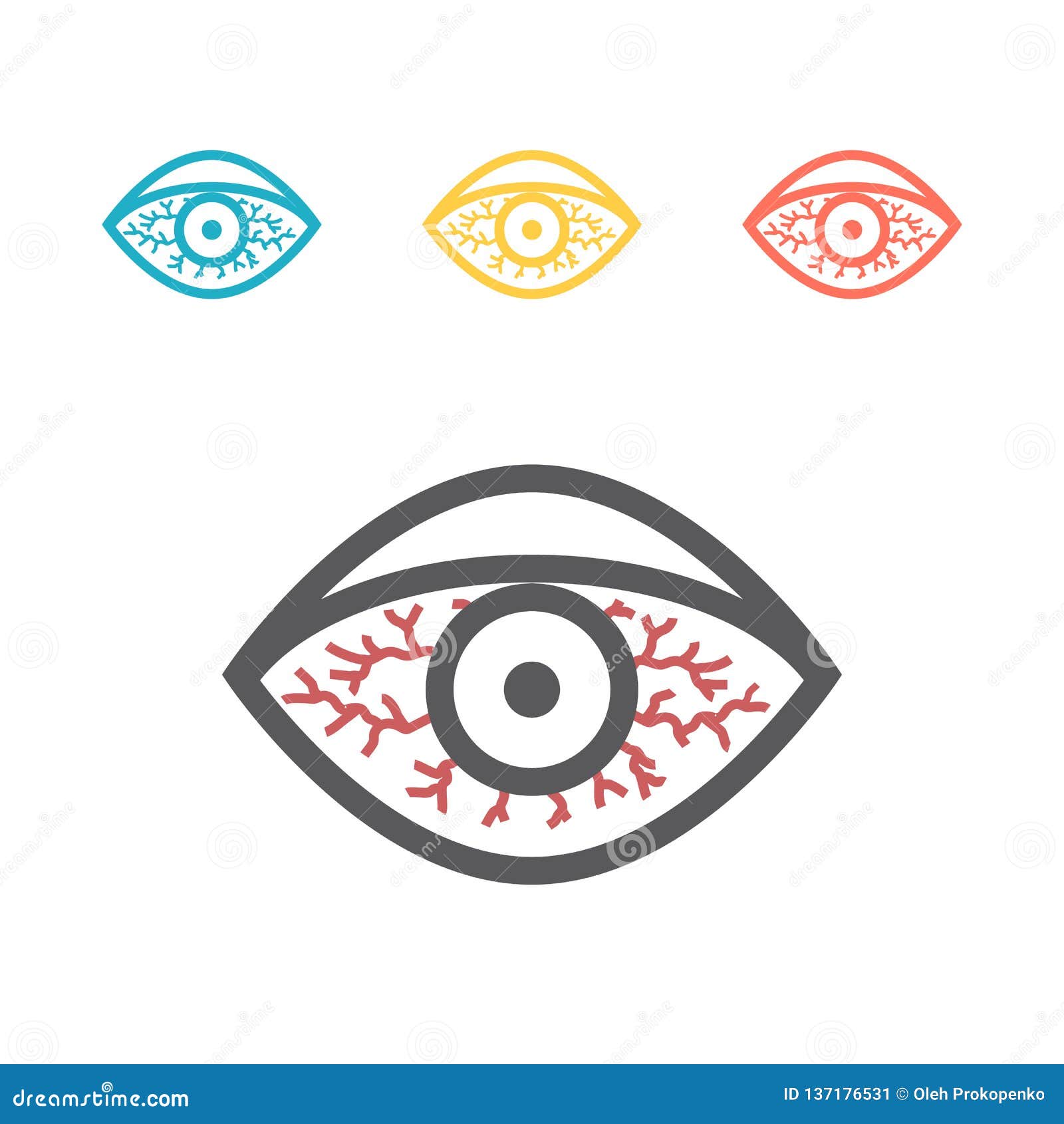 Red Eye Line Icon. Vector Sign for Web Graphics. Stock Vector ...