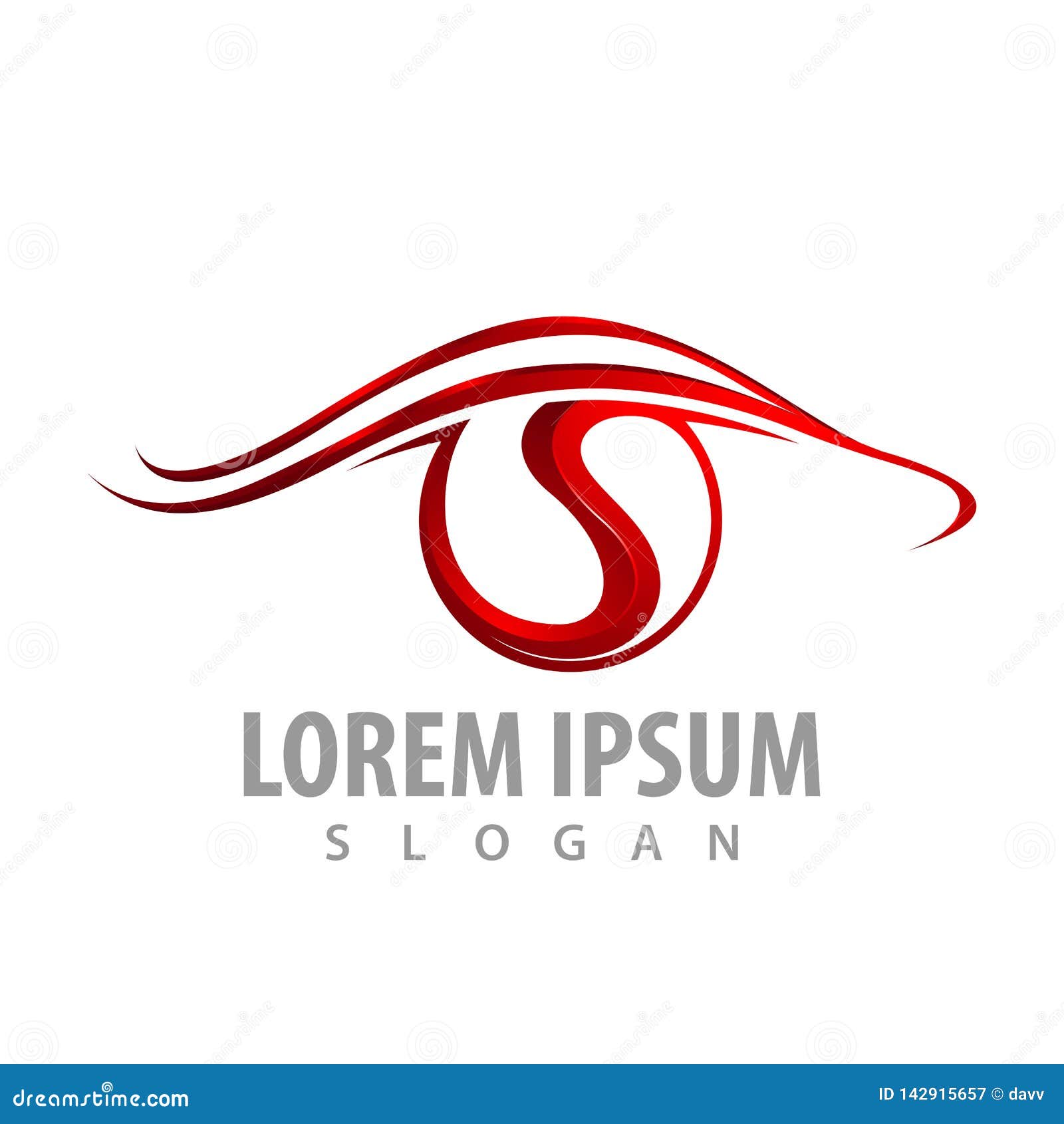Red Eye Vision with S Letter Concept Design. Symbol Graphic Template ...