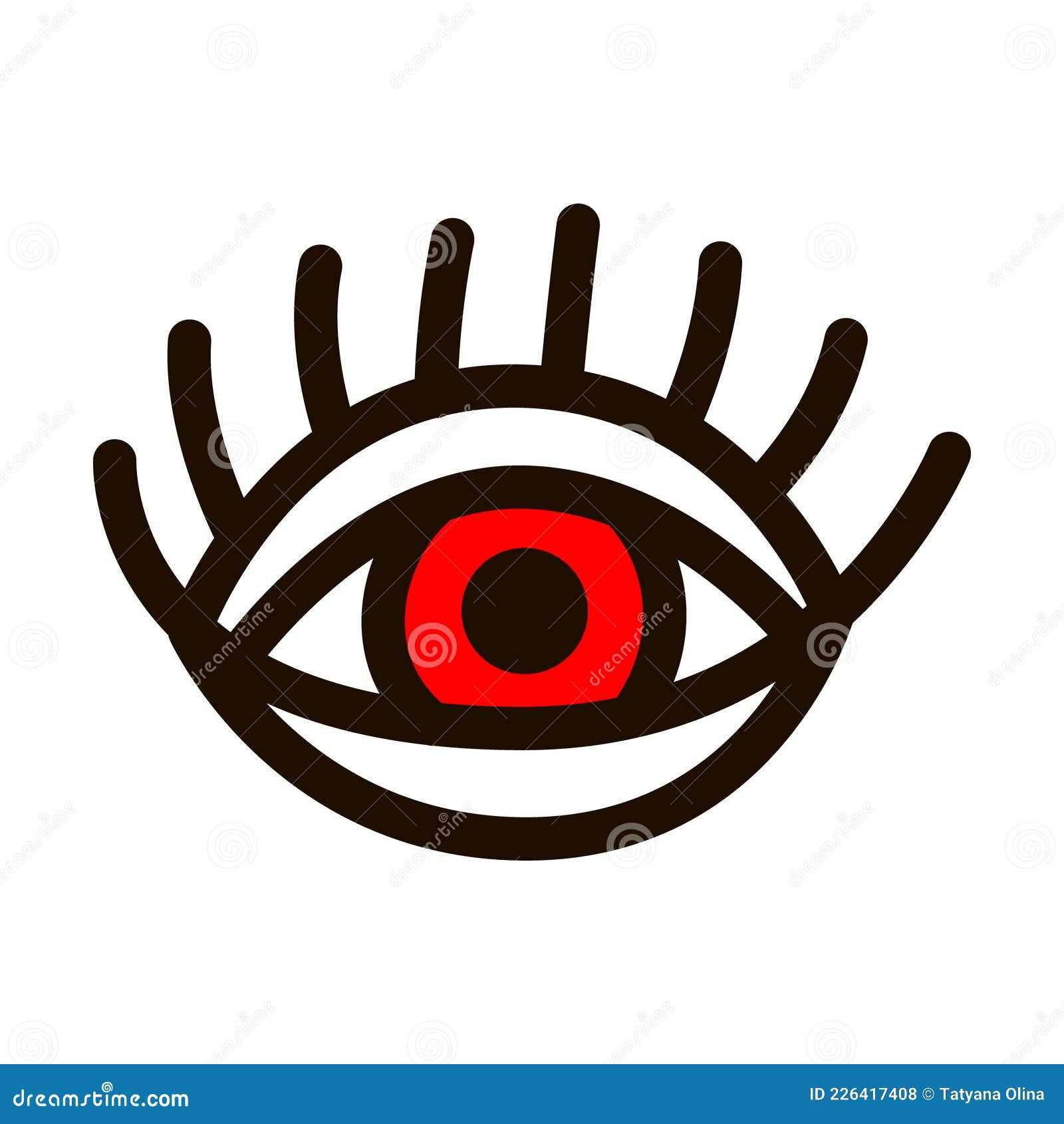 Red Eye on a White Background. Vector Illustration Stock Vector ...