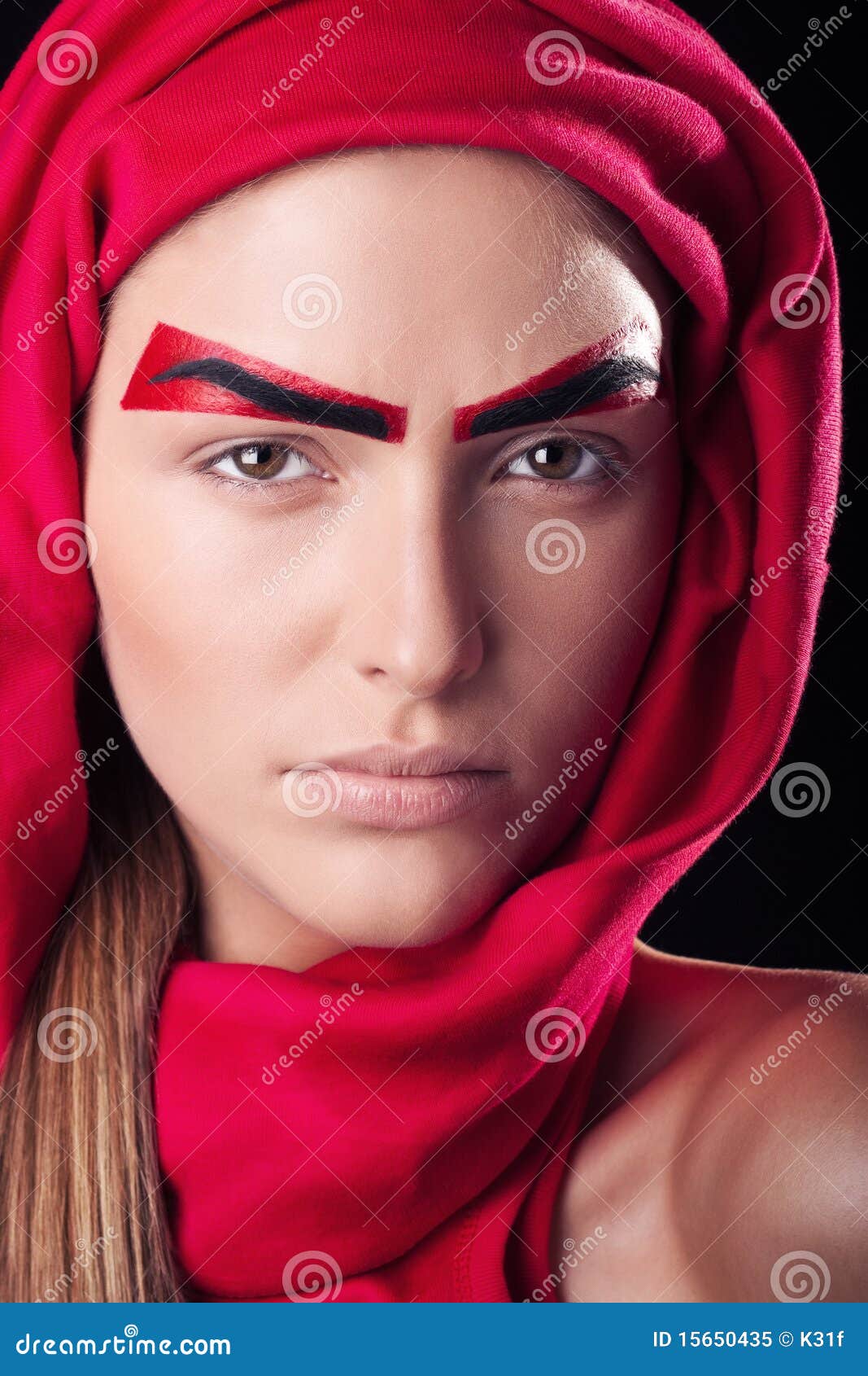 Red Eyebrows on the Person of the Young and Beauti Stock Image - Image ...