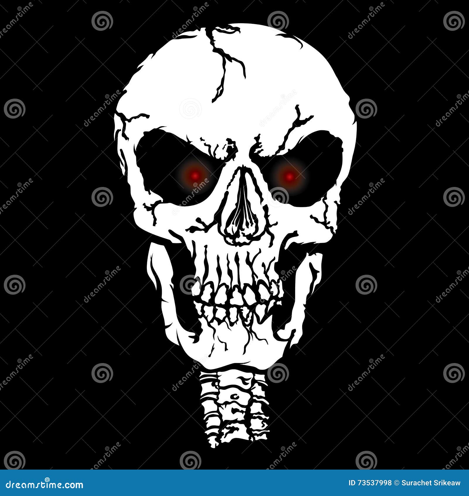 Red eyes Skull stock vector. Illustration of bone, head - 73537998
