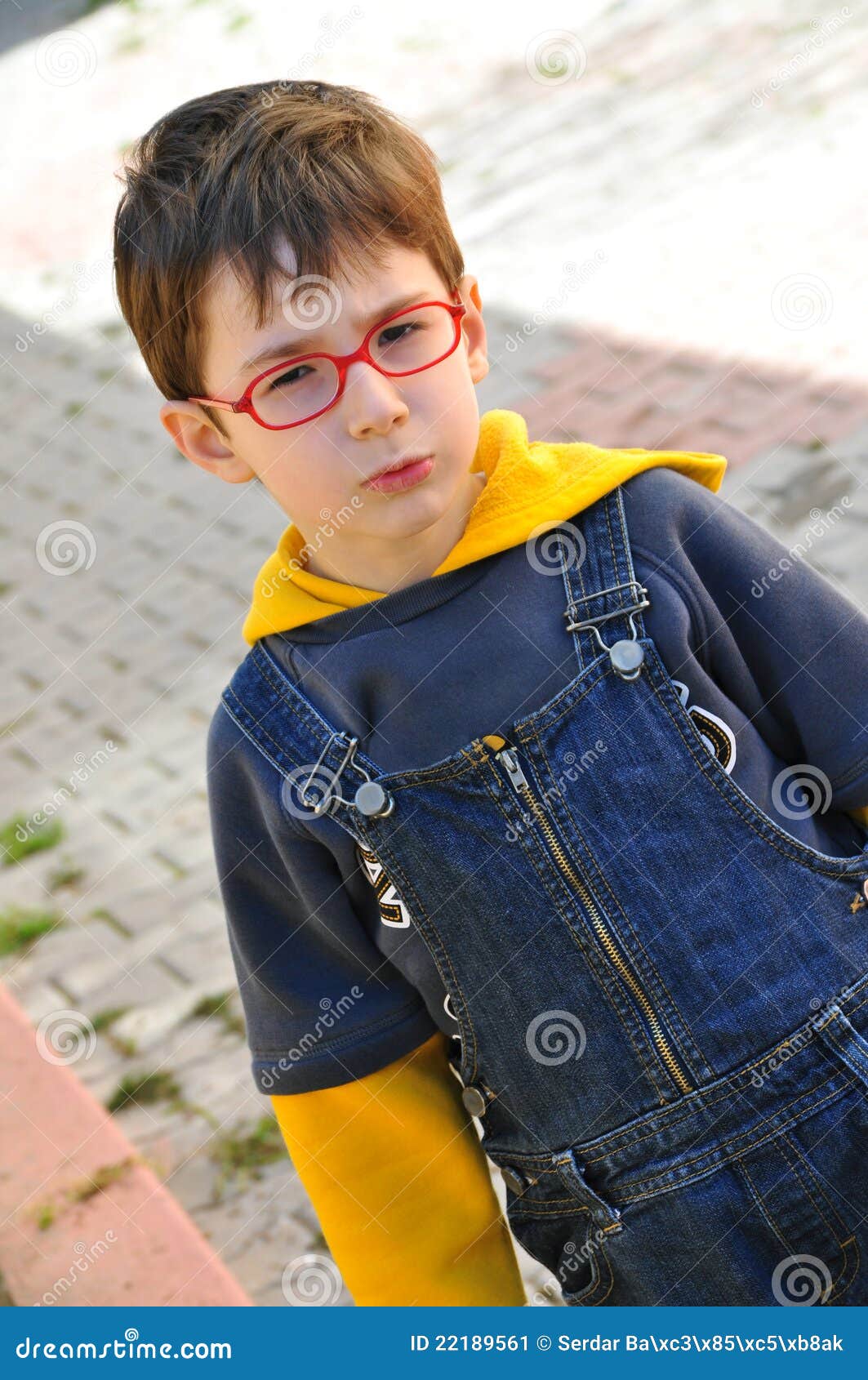 Red eyewear young boy stock image. Image of close, emotion - 22189561