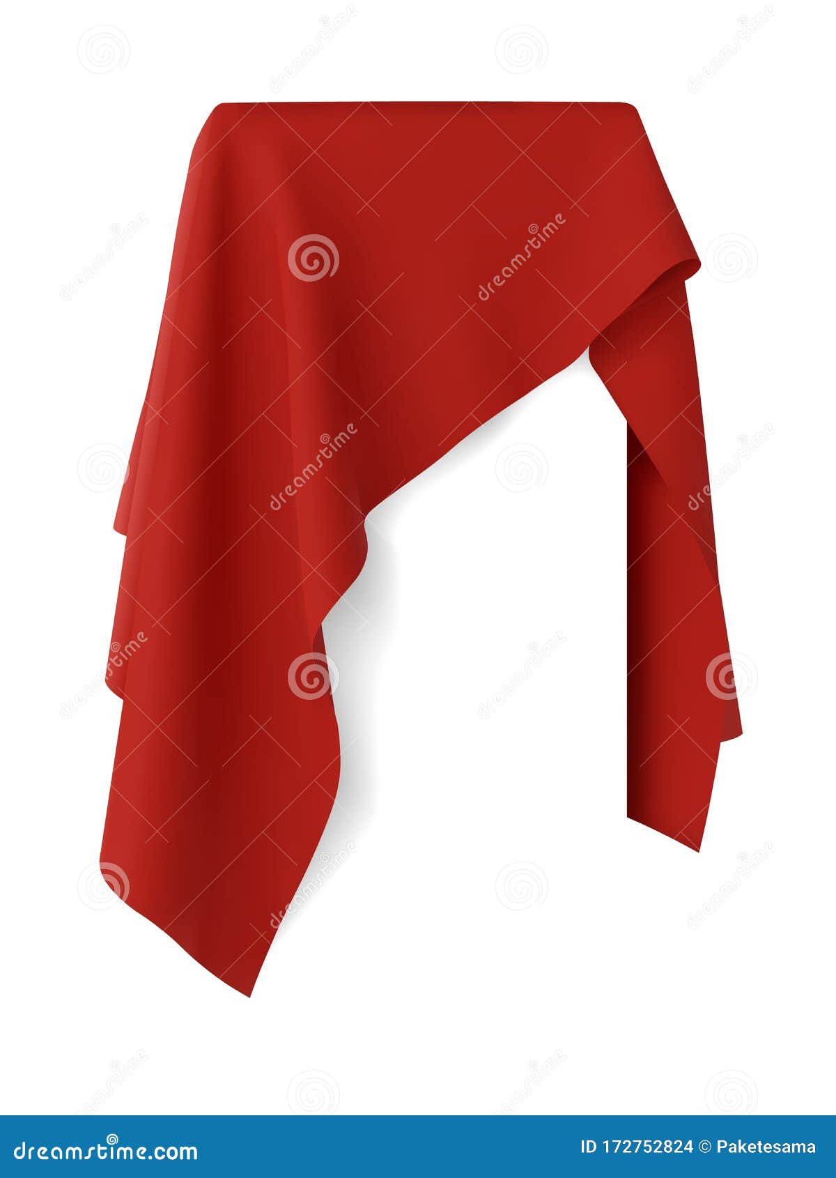 Red Fabric Covering a Blank Template Vector Illustration Stock Vector ...