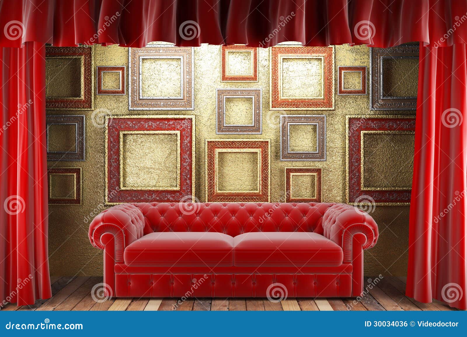 Red Fabric Curtain Frames Sofa Stock Illustrations – 9 Red Fabric ...