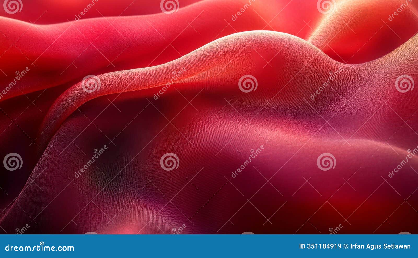 Red Fabric Draped in Soft Gentle Waves Stock Illustration ...