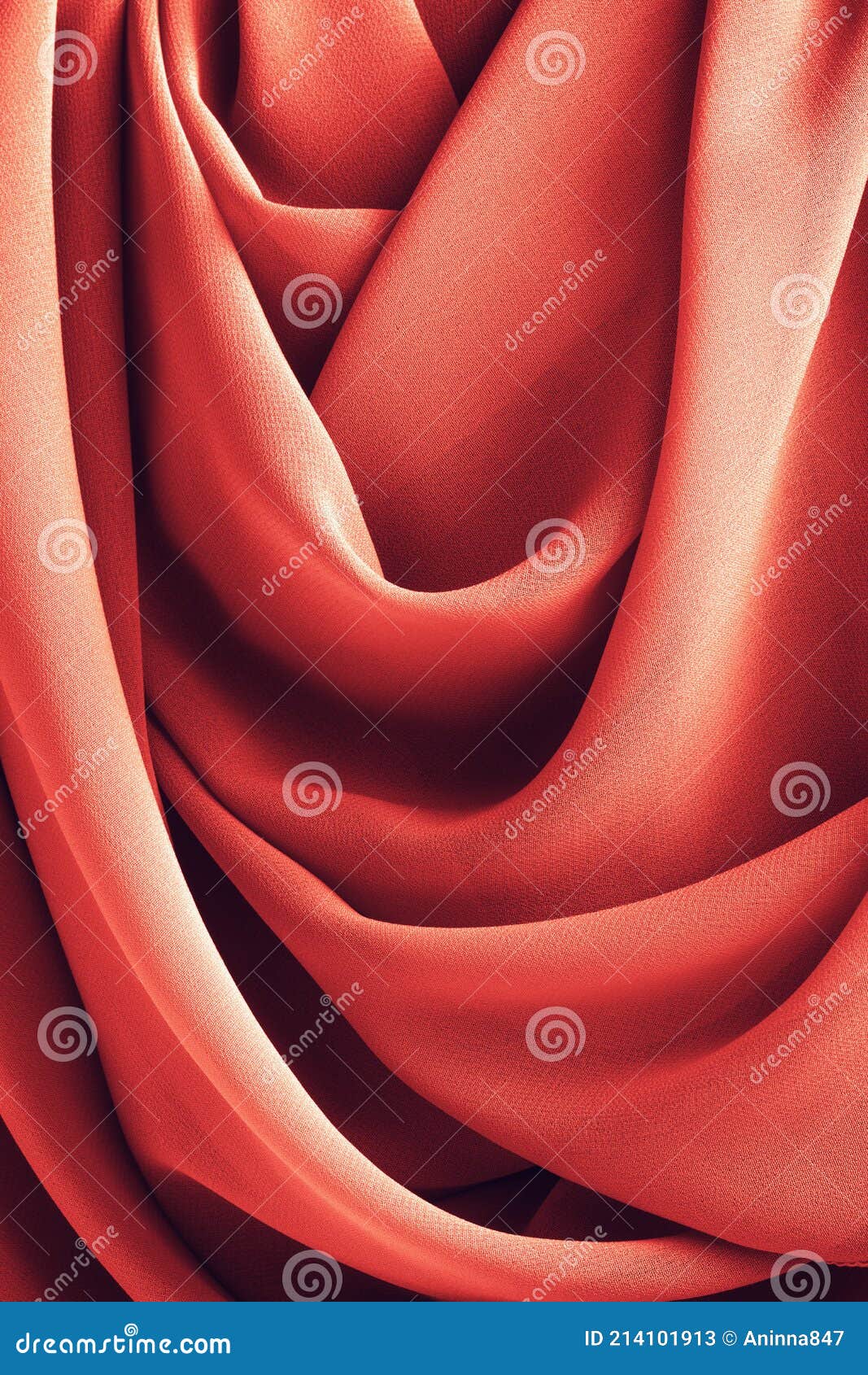 Red Fabric with Large Folds, Abstract Background Stock Image - Image of ...
