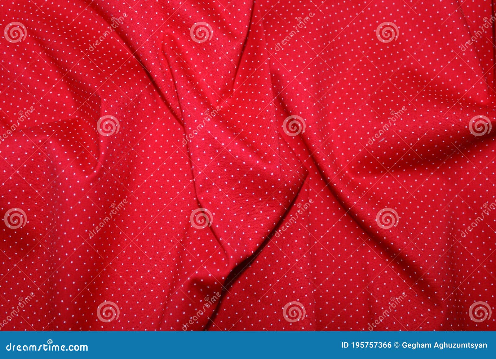 Red Fabric with Patterns of Polka Dots Stock Photo - Image of ...
