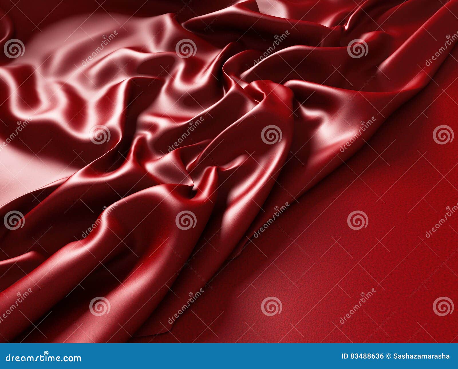 Red Fabric Silk Folds Texture Background Stock Illustration ...