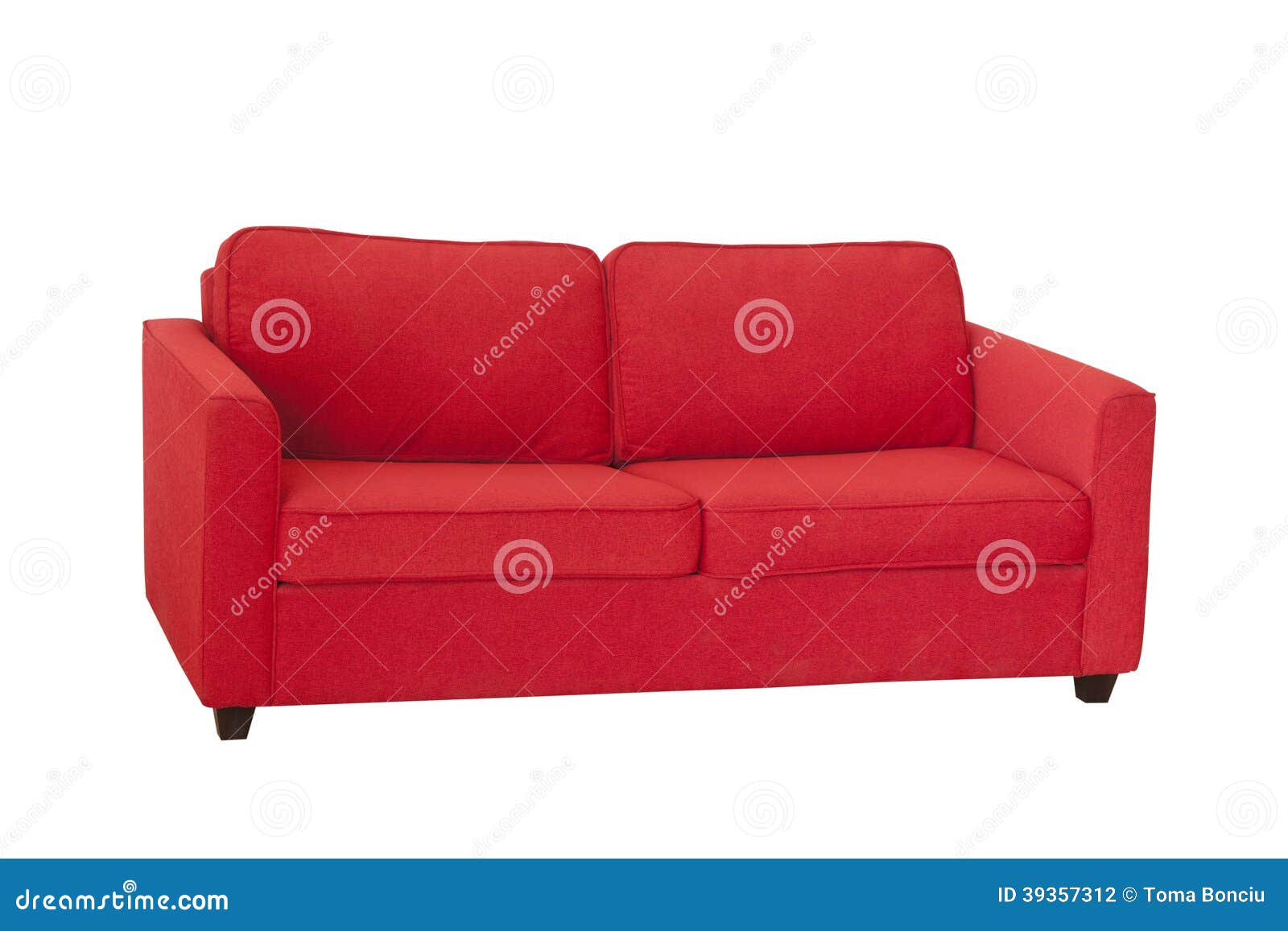 Red Fabric Sofa Isolated on White Stock Photo - Image of modern, seat ...