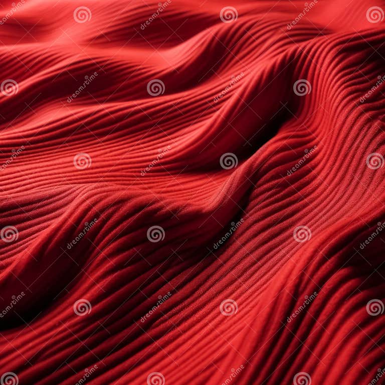A Red Fabric with a Wavy Pattern Stock Photo - Image of graphic, cotton ...