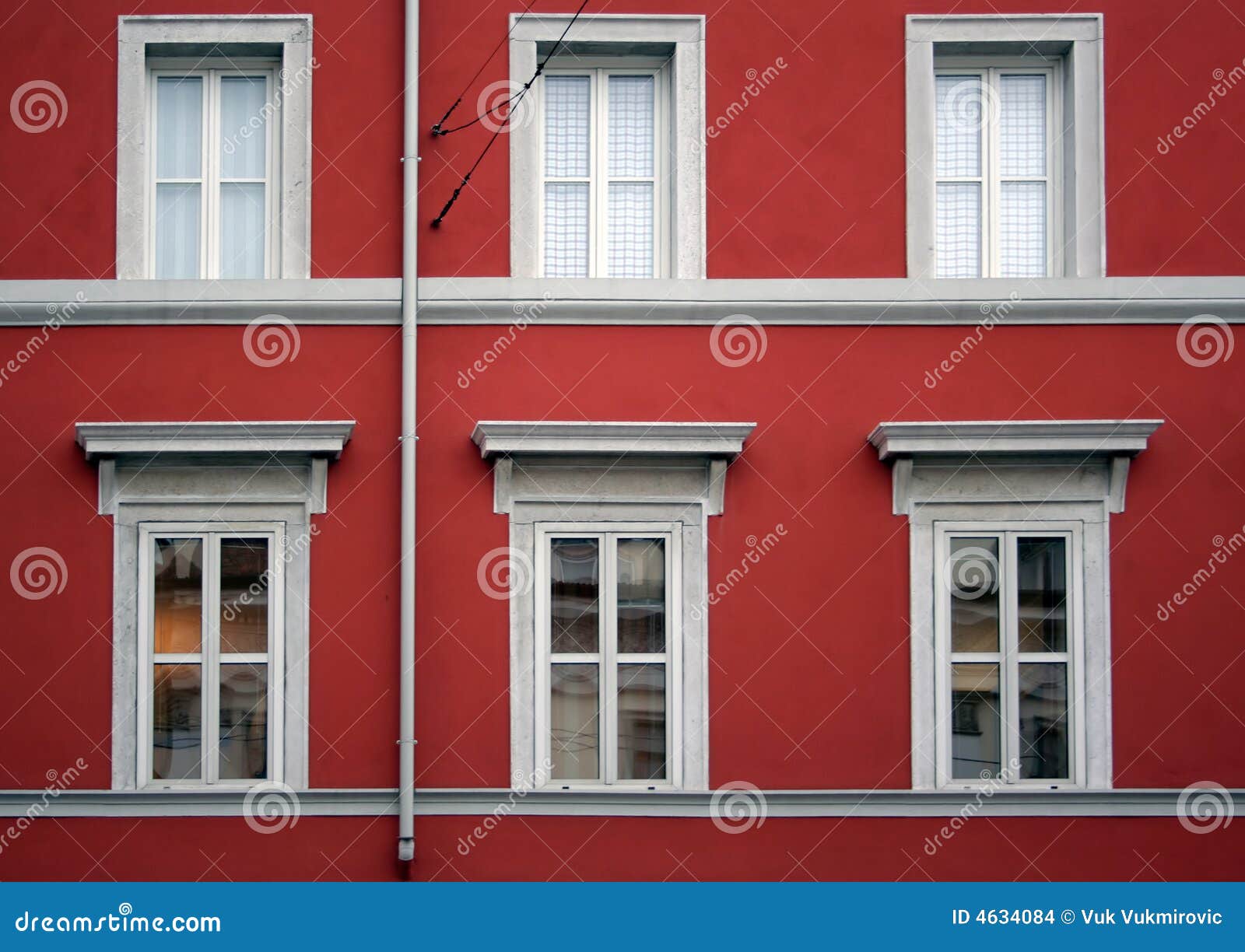 Red facade building stock photo. Image of facade, town - 4634084