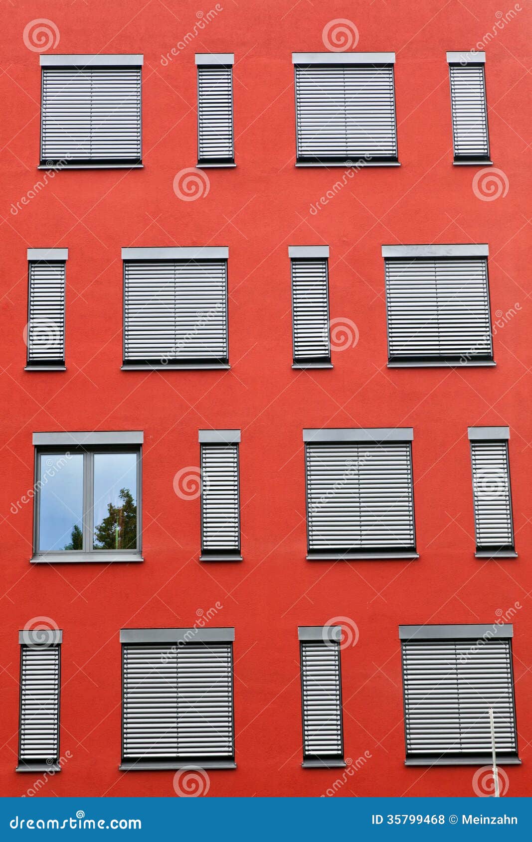Red facade with windows stock photo. Image of business - 35799468