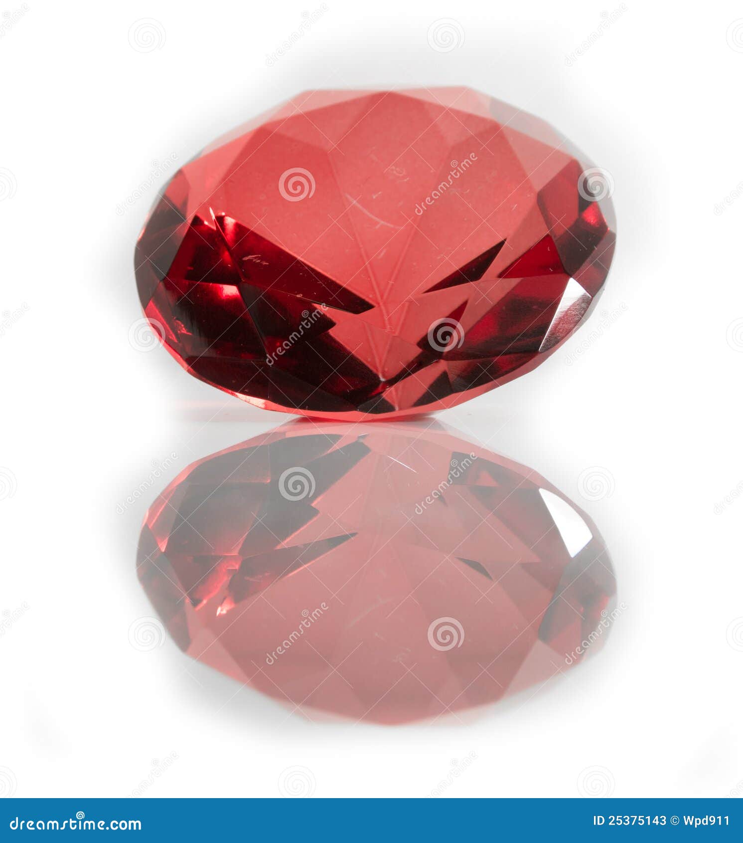 Red Faceted Gemstone on White Background Stock Image - Image of ...