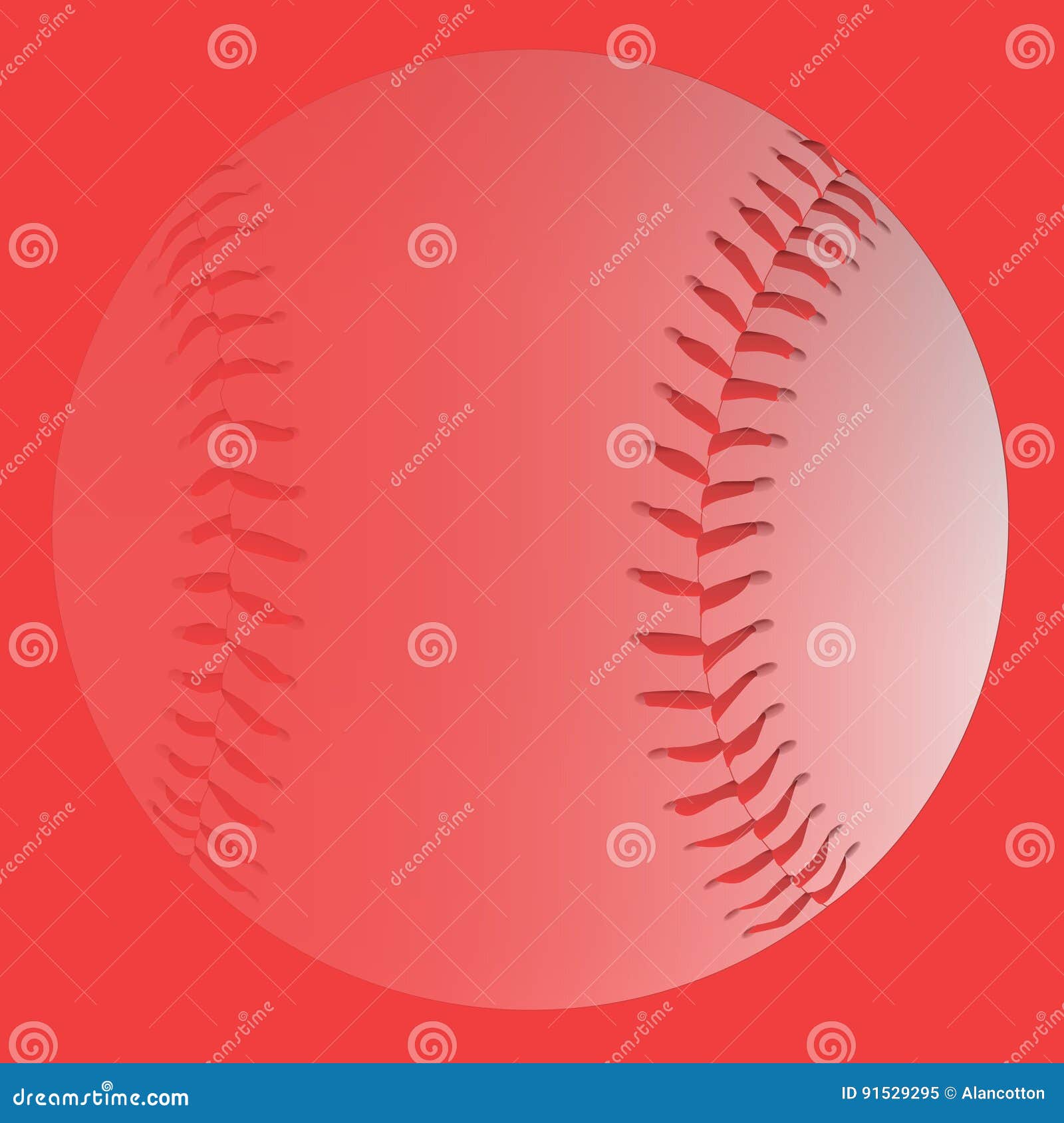 Red Faded Baseball stock vector. Illustration of stitches - 91529295