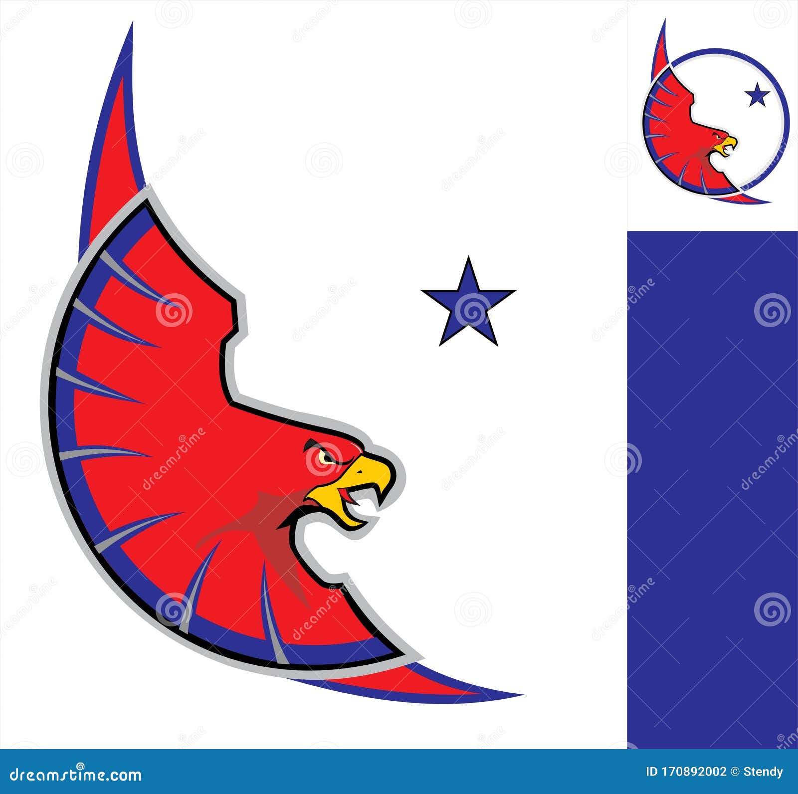 Red Falcon, Red Eagle, Eagle Mascot Stock Vector - Illustration of ...