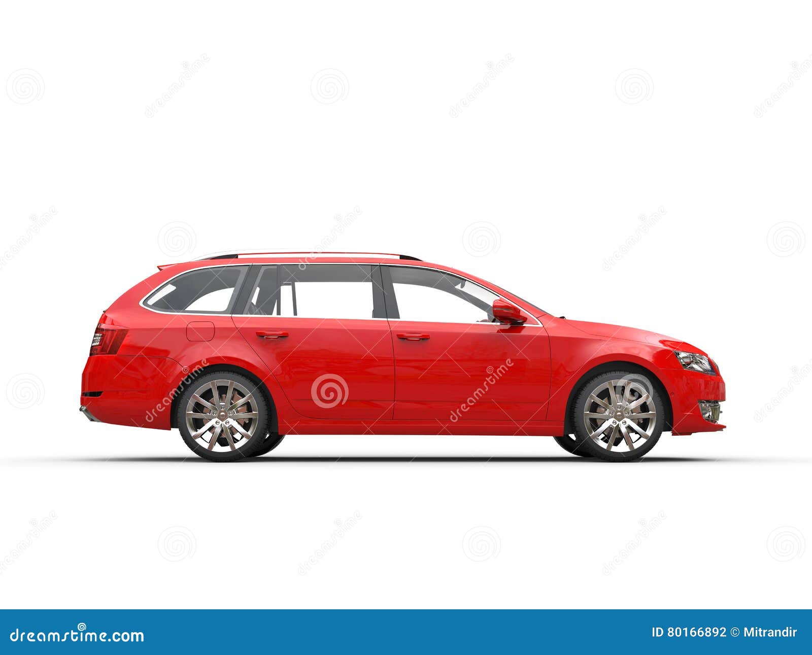 Red family car - side view stock photo. Image of chrome - 80166892