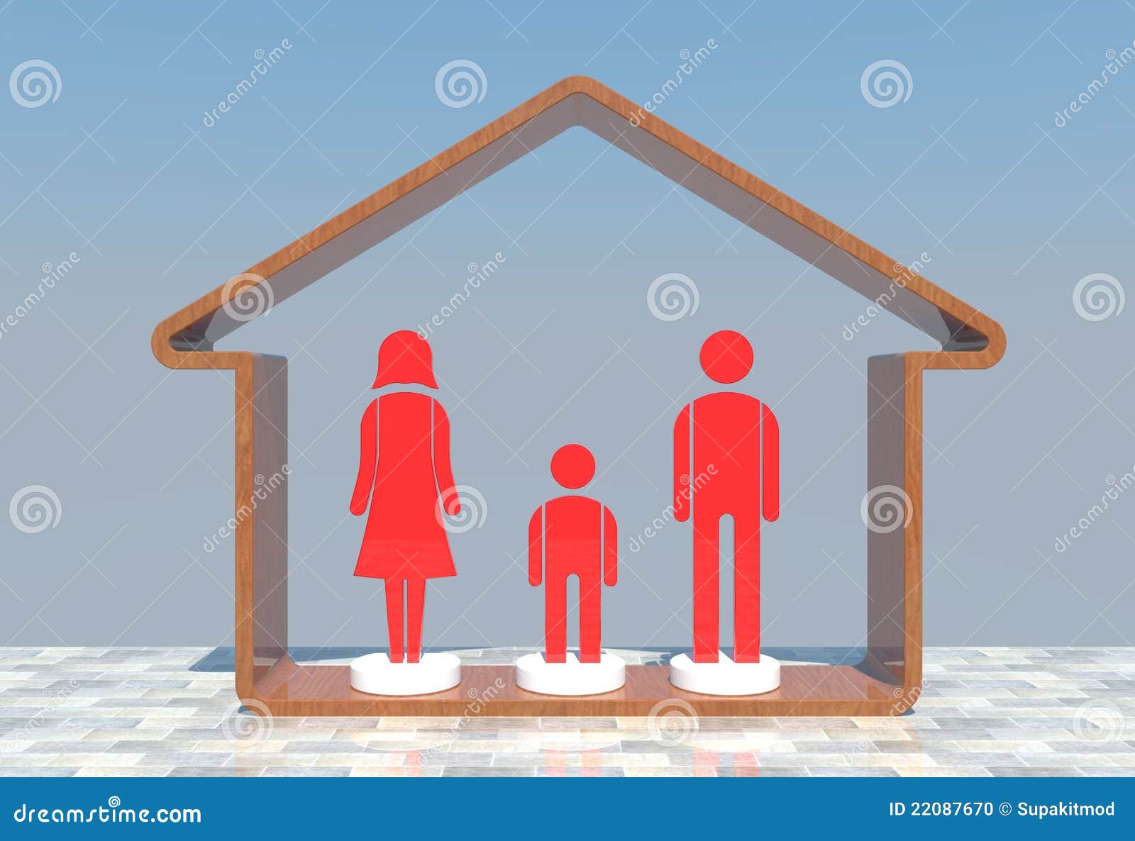 Red family icon stock illustration. Illustration of house - 22087670