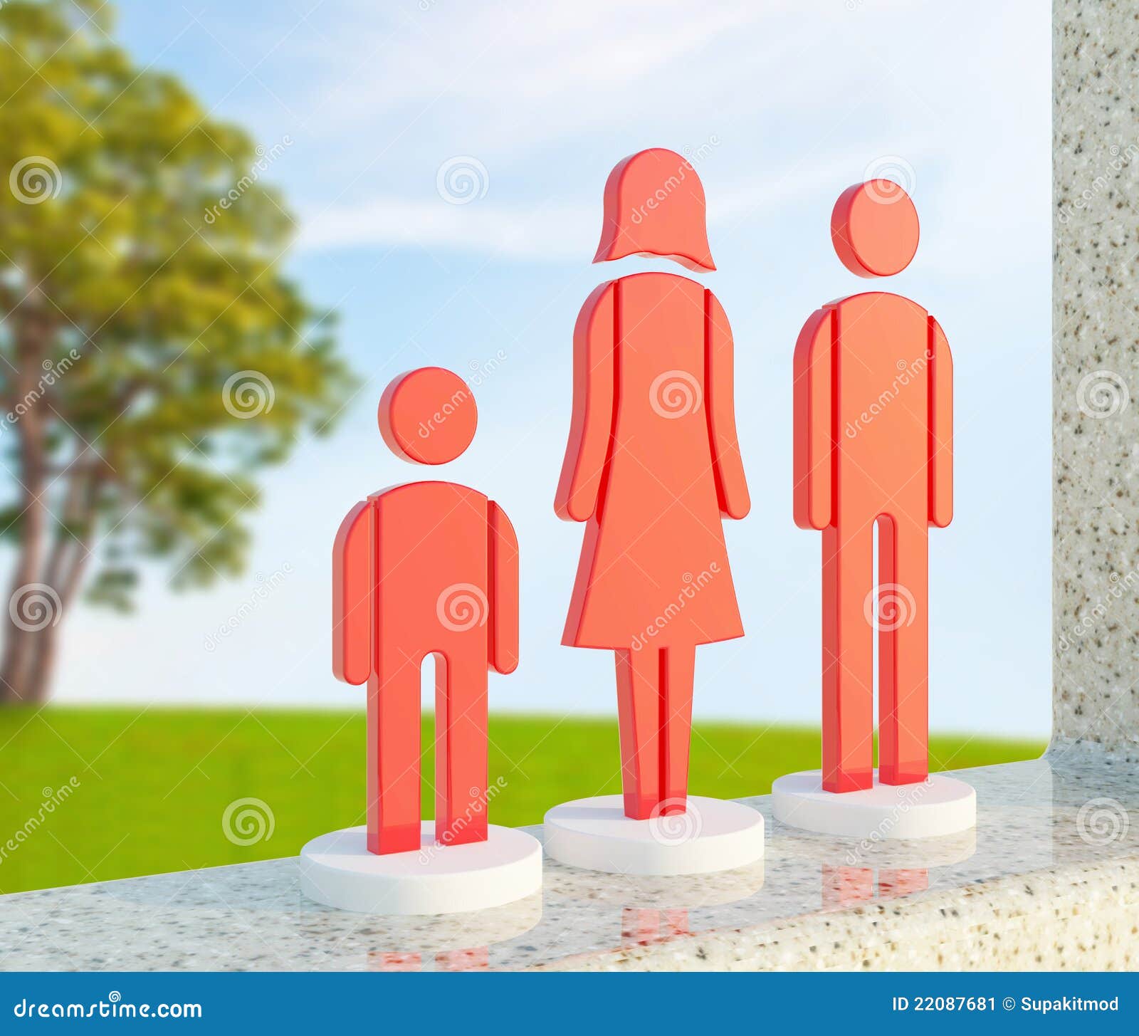 Red family icon stock illustration. Illustration of care - 22087681