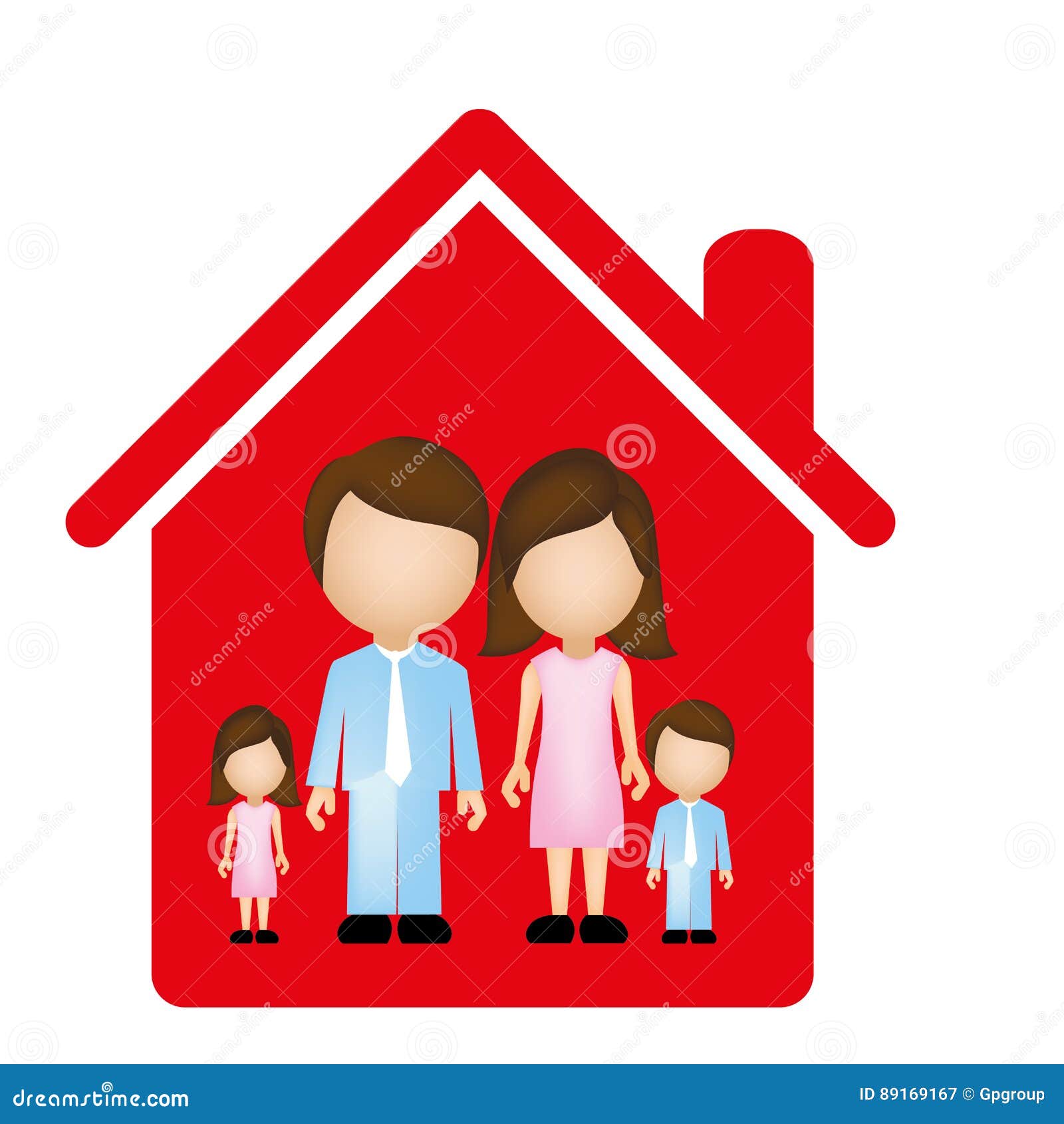 Red family together icon stock illustration. Illustration of clipart ...