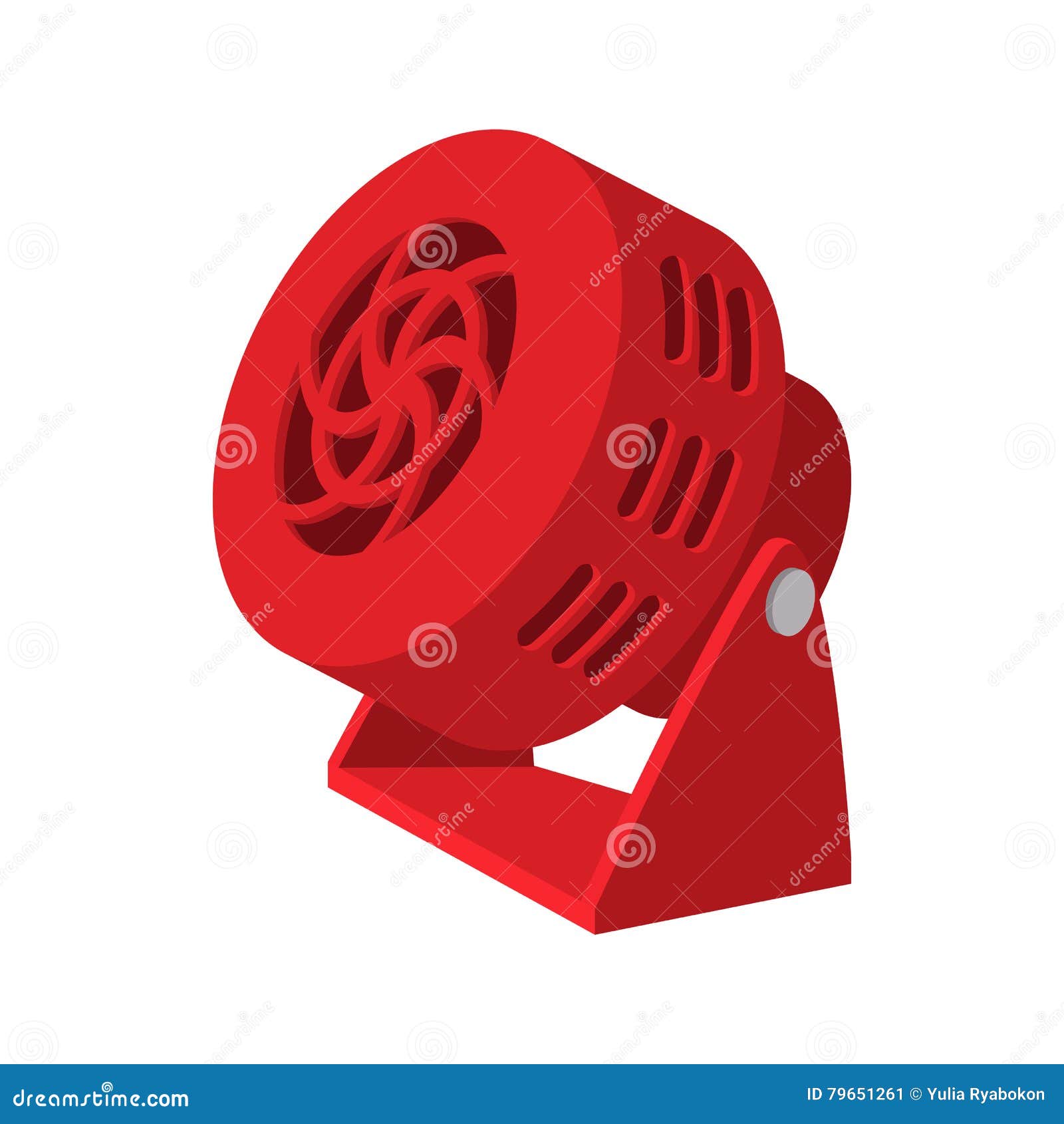 Red fan cartoon icon stock vector. Illustration of cool - 79651261
