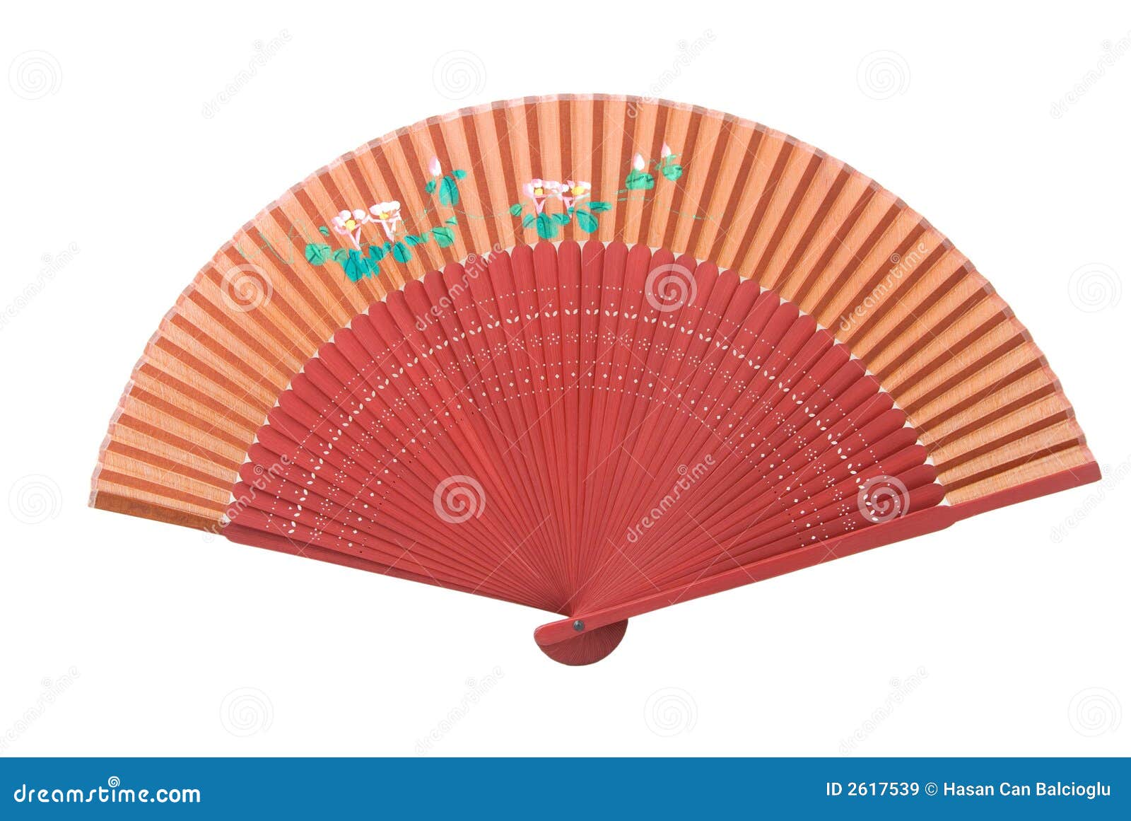 Red Fan with Flower Pattern Stock Image - Image of gold, paper: 2617539