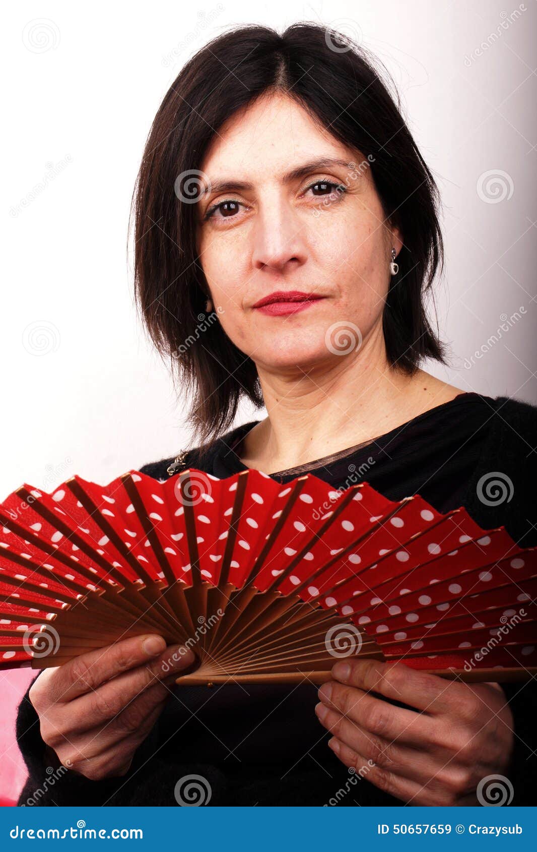 Red fan stock image. Image of traditional, portrait, female - 50657659