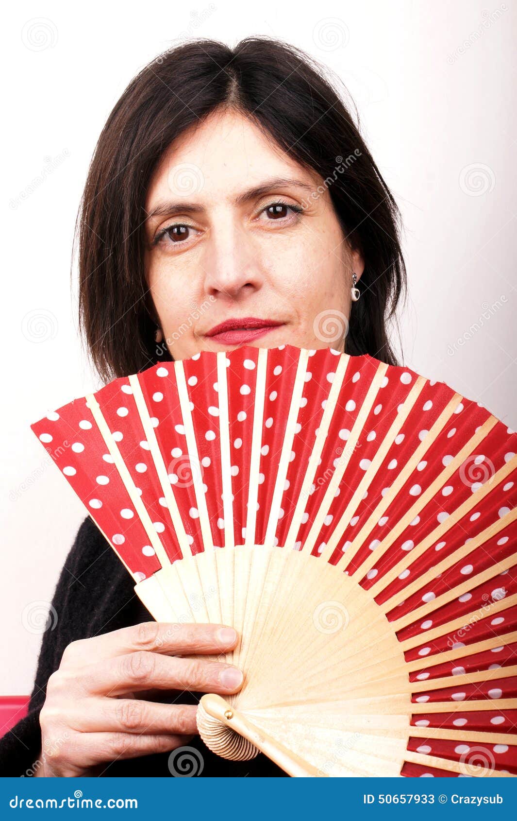 Red fan stock image. Image of model, caucasian, clothing - 50657933