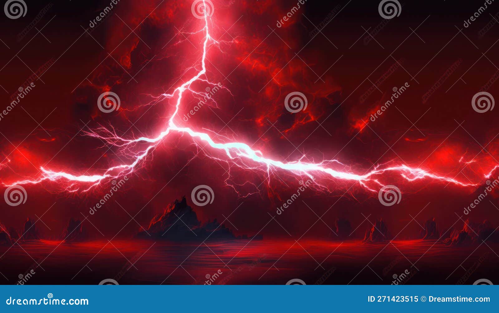 Red Fantasy Lightning Electrical Background Stock Illustration ...