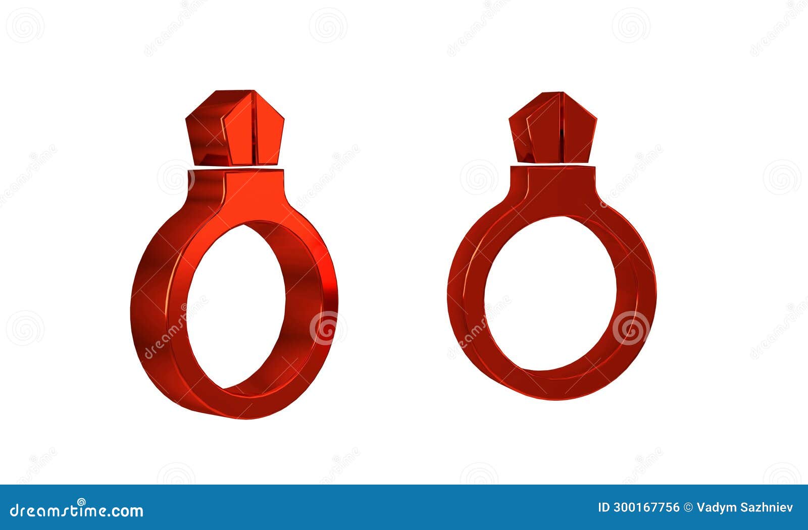 Red Fantasy Magic Stone Ring with Gem Icon Isolated on Transparent ...