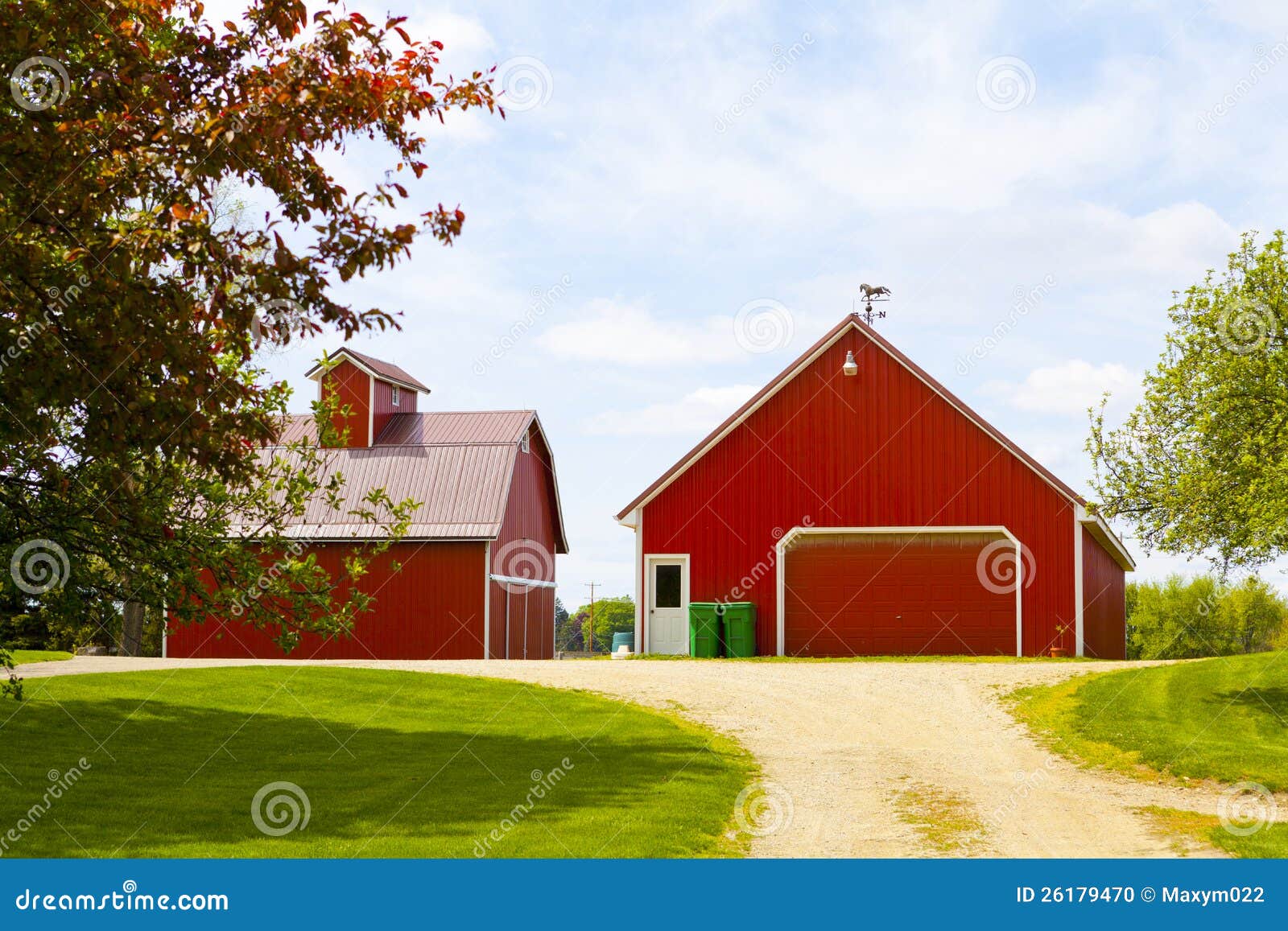 Red Farm stock photo. Image of barn, farming, green, farm - 26179470