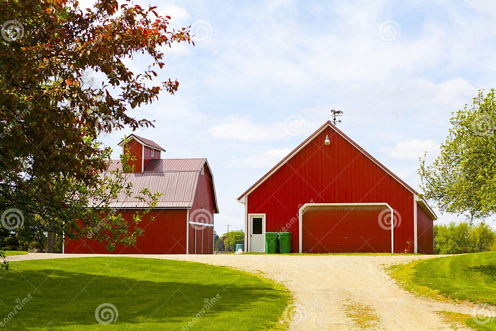 Red Farm stock photo. Image of barn, farming, green, farm - 26179470