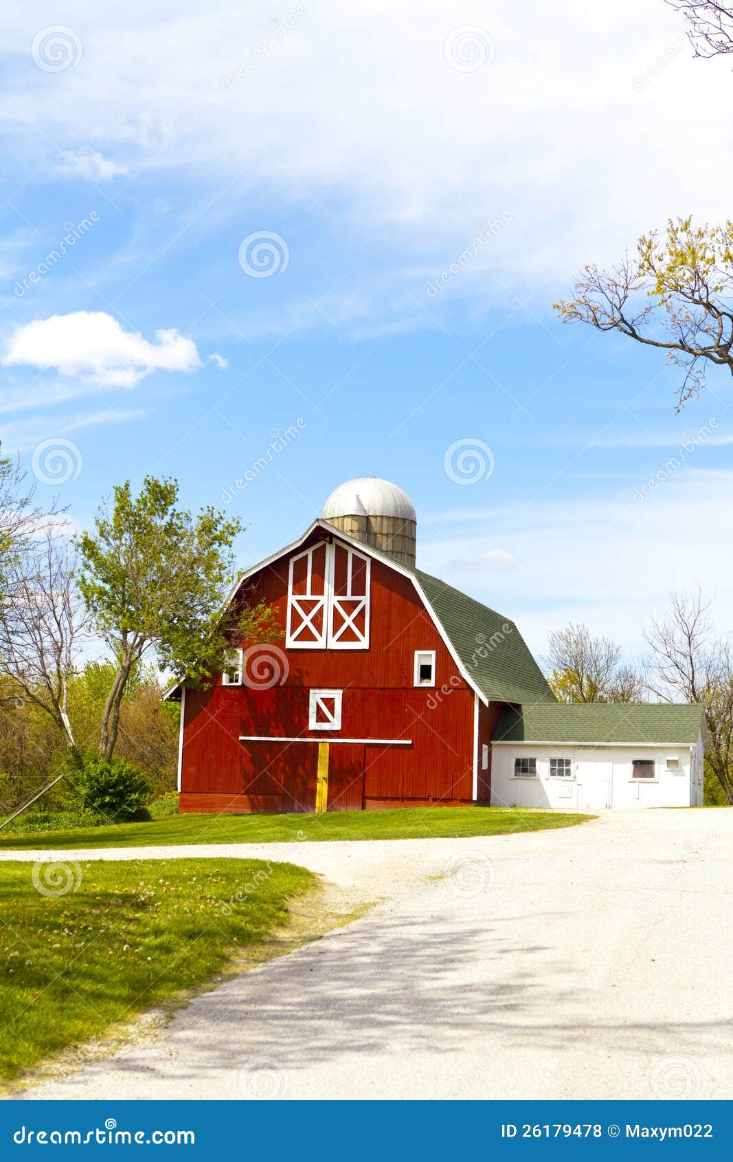 Red Farm stock photo. Image of agriculture, garage, green - 26179478