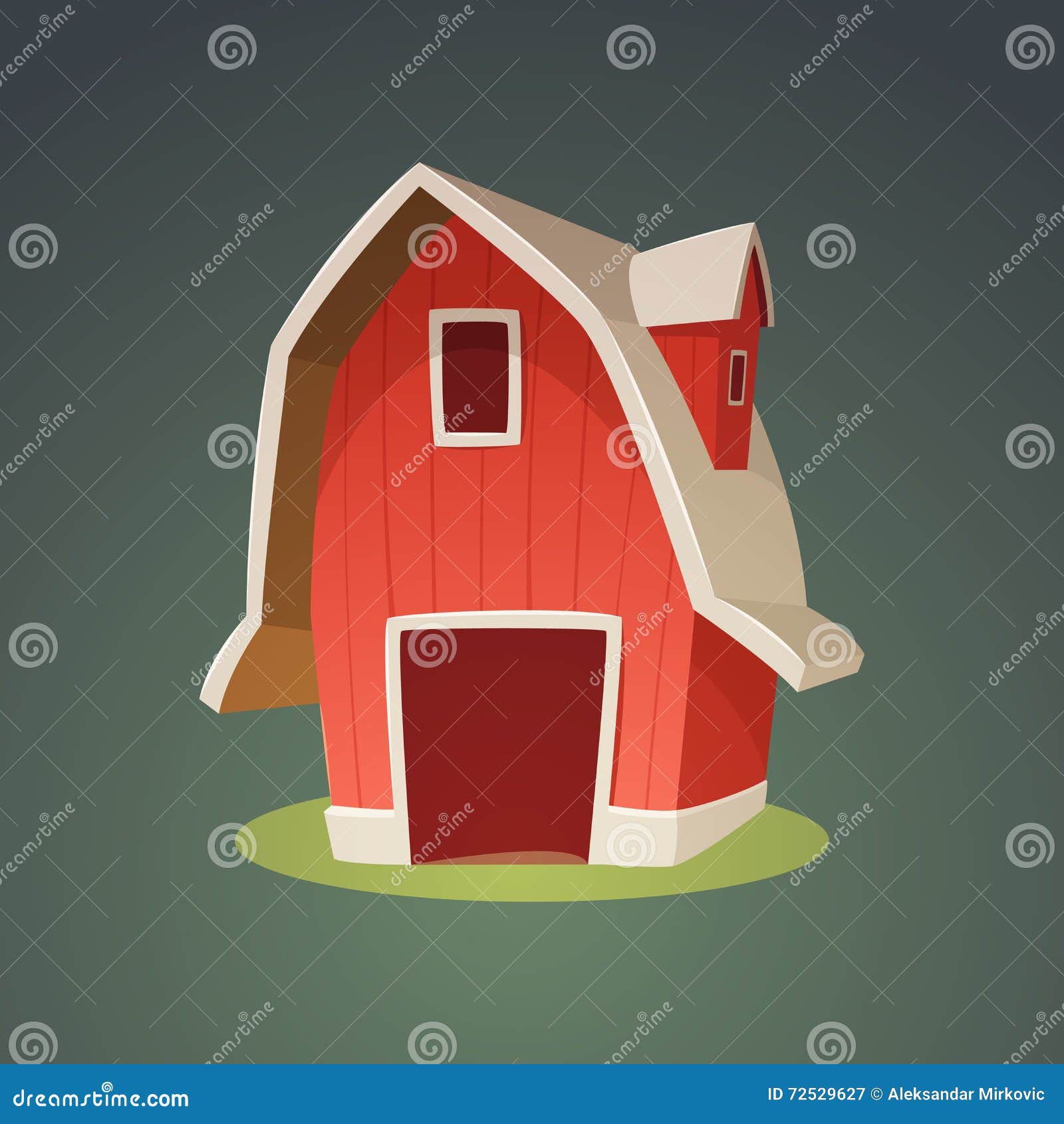 Barn Icon Set. Farmyard Architecture Buildings. Cartoon Farm Sheds ...