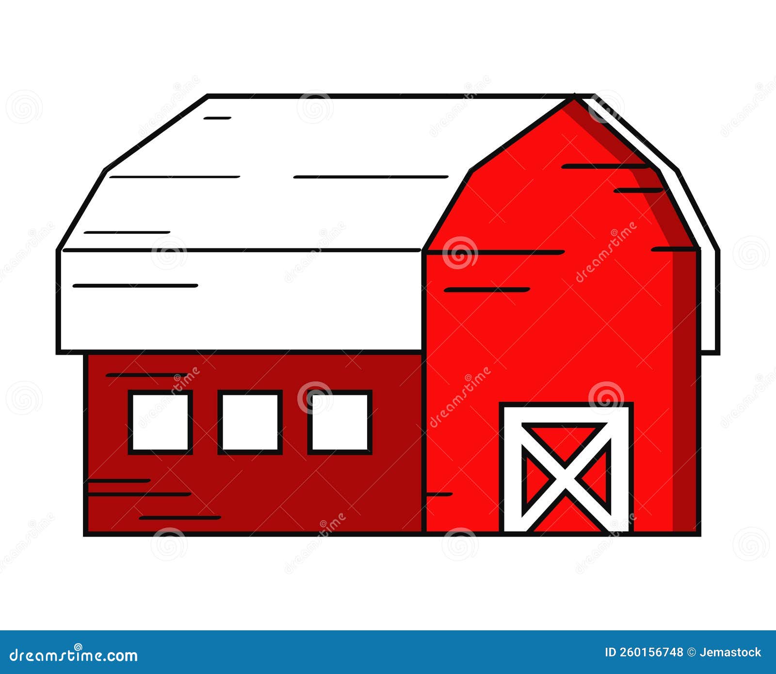 Red farm stable stock vector. Illustration of farm, building - 260156748