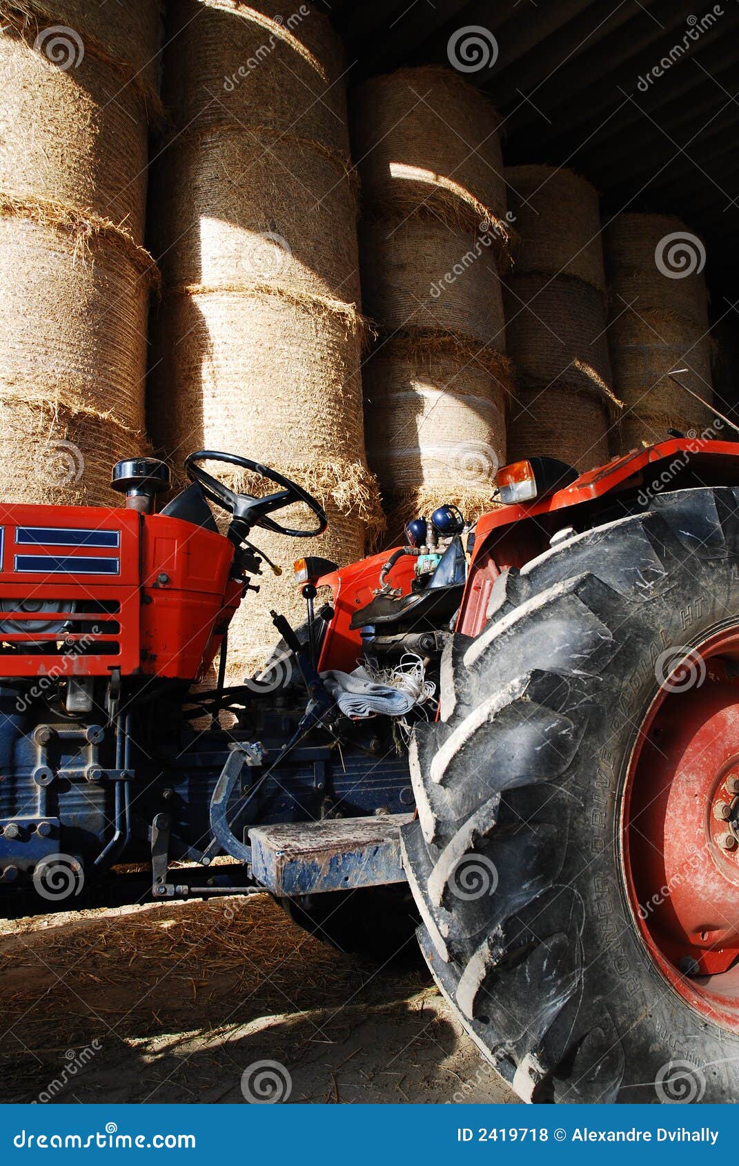 Red farm tractor stock photo. Image of tractor, round - 2419718