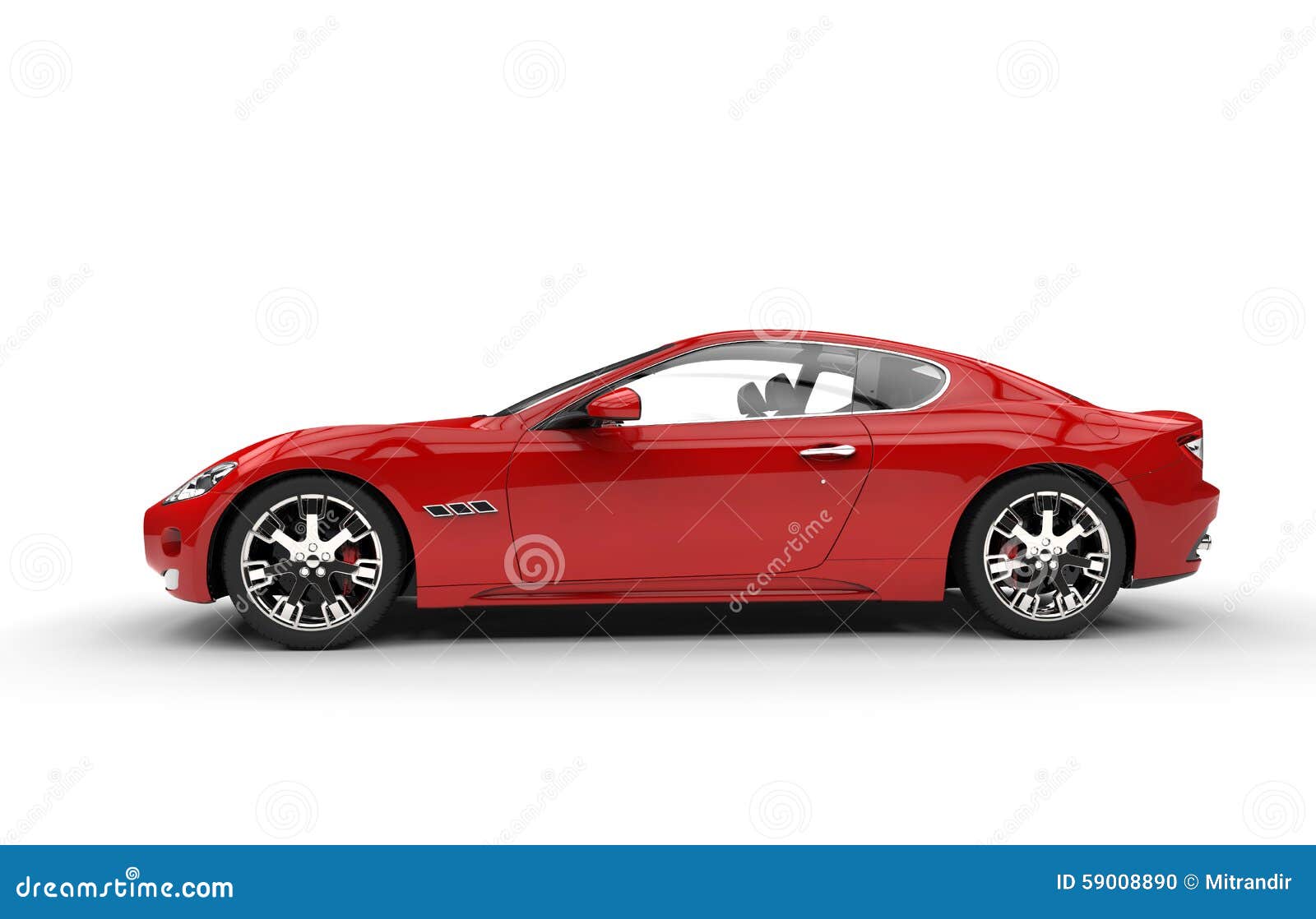 Red Fast Car Side View stock illustration. Illustration of engine ...