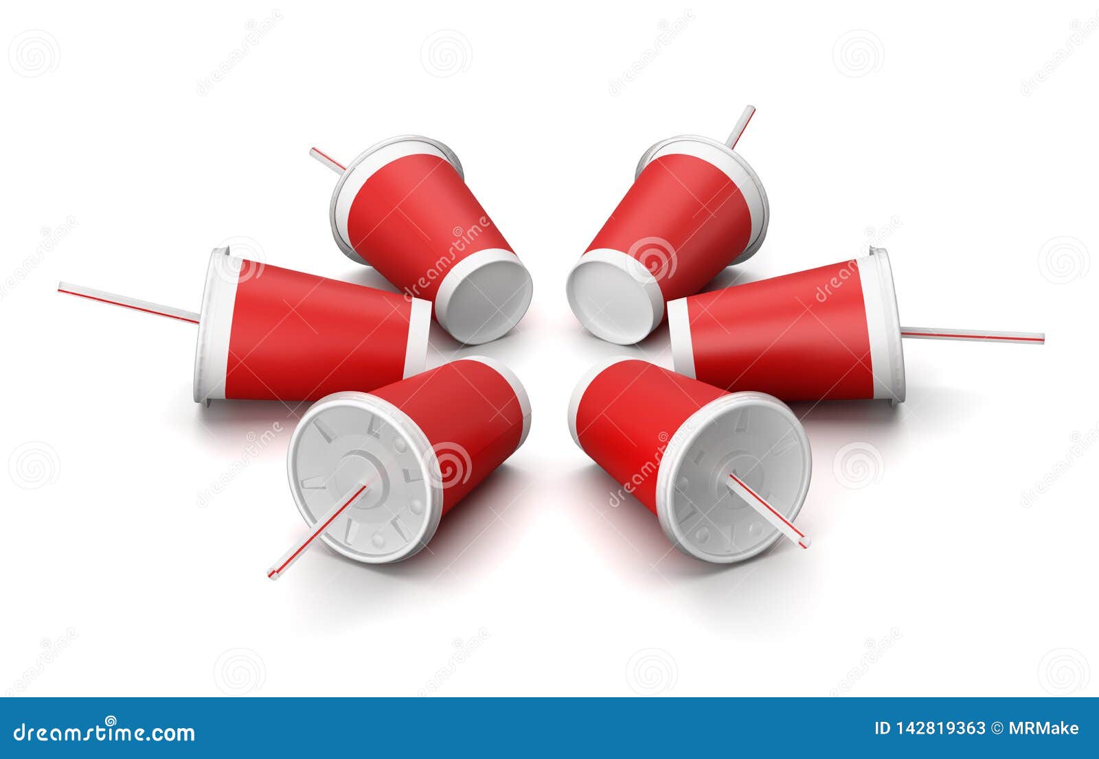 Red Fast Food Drinking Cups with Straw Stock Illustration ...