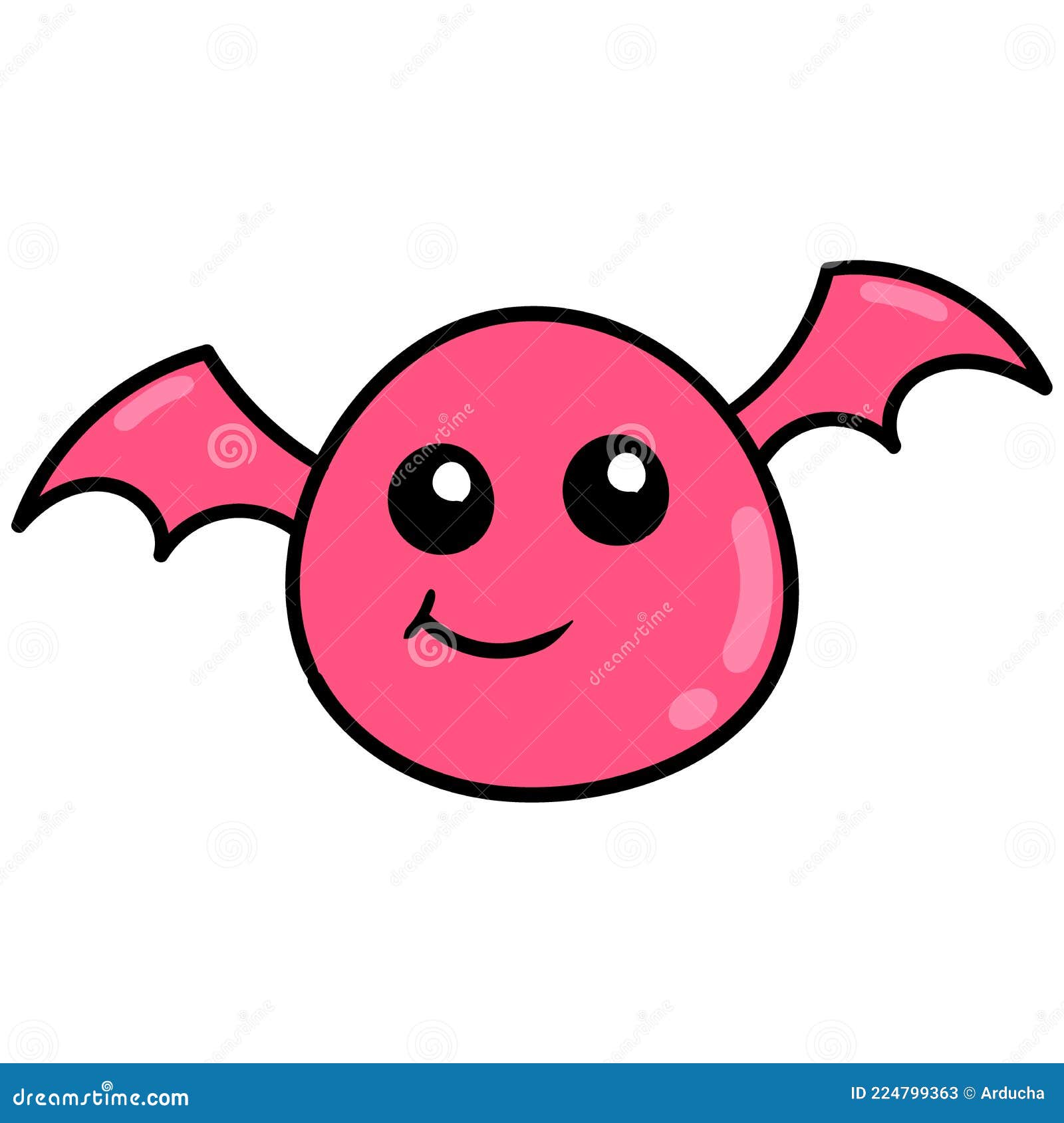 Red Fat Bat. Doodle Icon Drawing Stock Vector - Illustration of mark ...